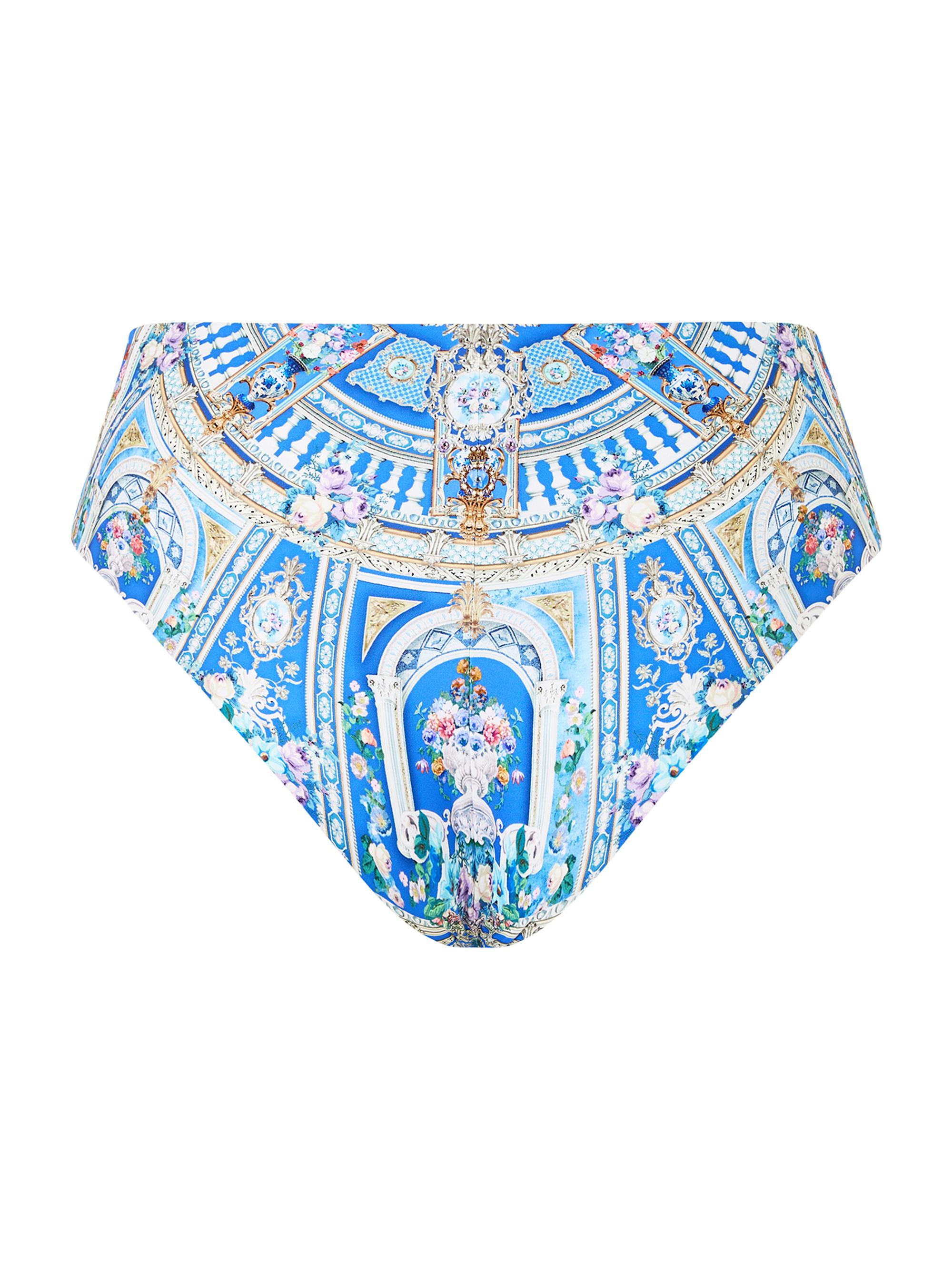 Camilla Ottoman-Print Mid-Rise Bikini Bottom | Saks Fifth Avenue