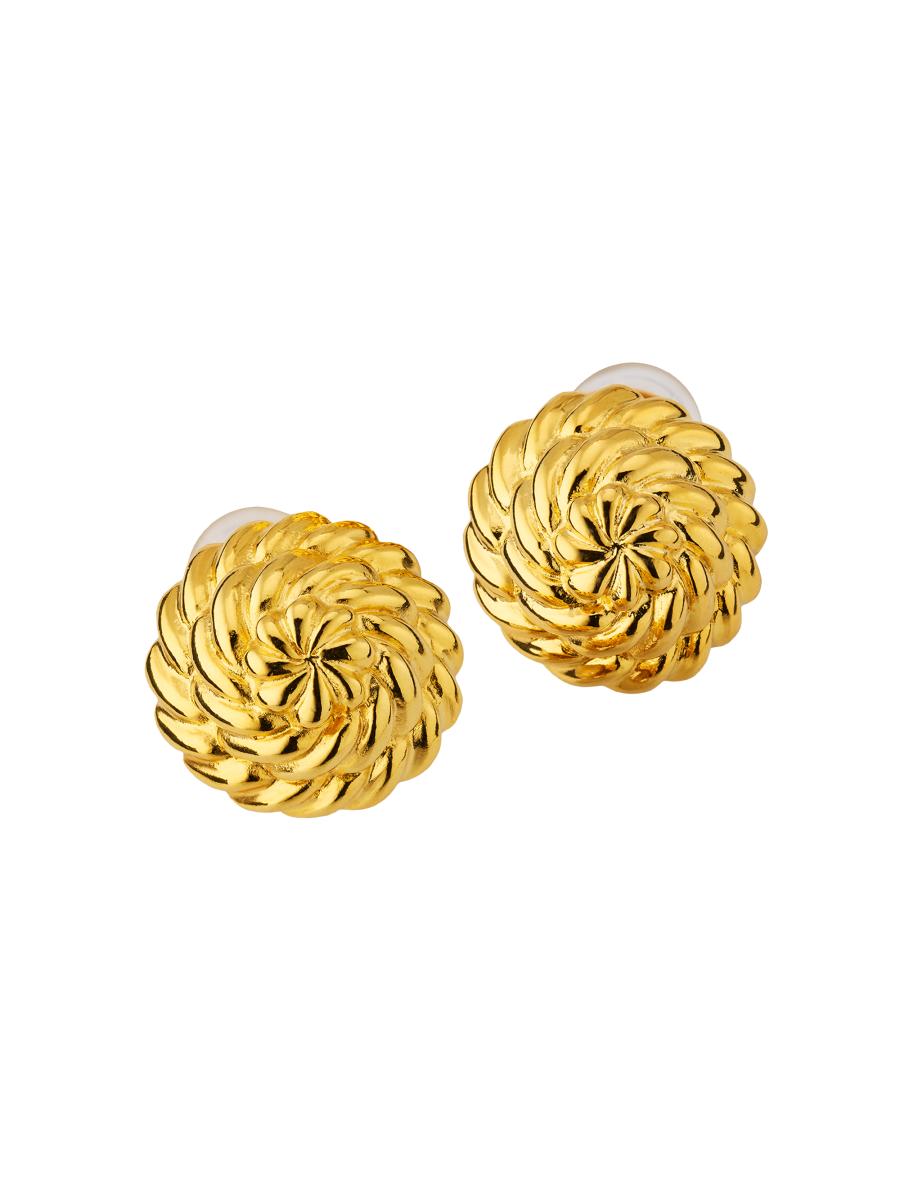 Kenneth Jay Lane Goldtone Domed Clip-On Earrings | Saks Fifth Avenue