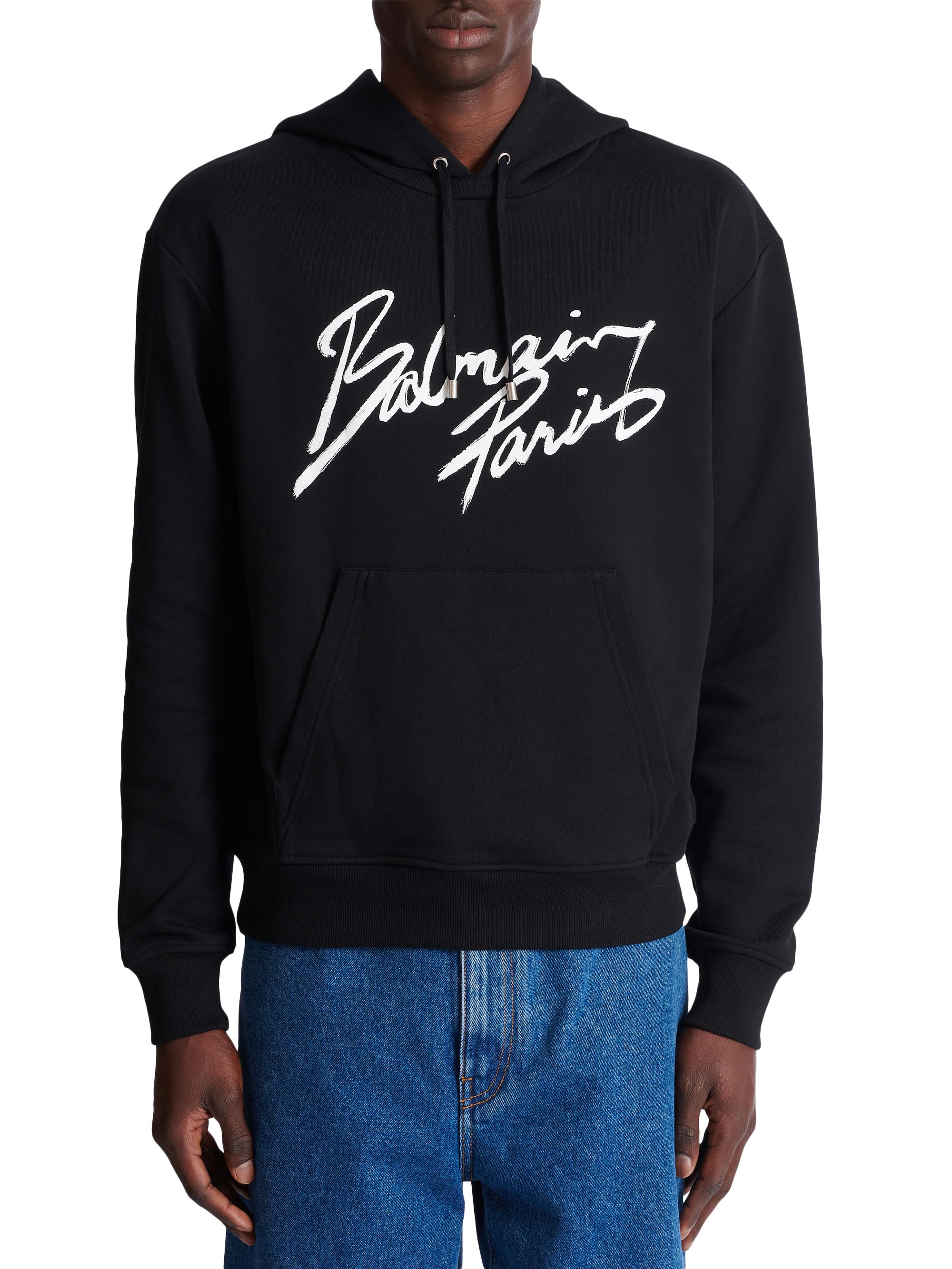 Balmain Logo Script Hoodie | Saks Fifth Avenue