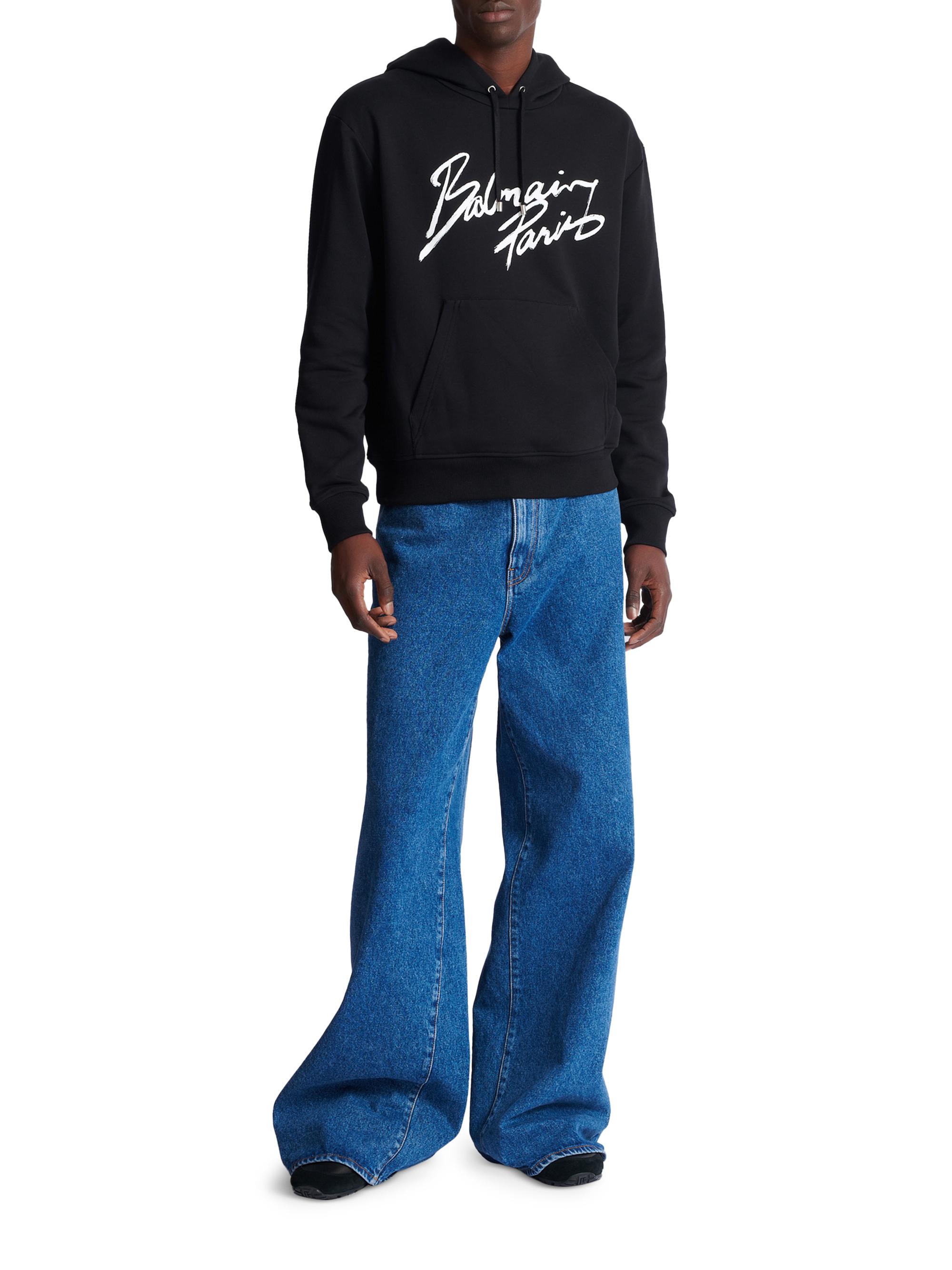 Balmain Logo Script Hoodie | Saks Fifth Avenue