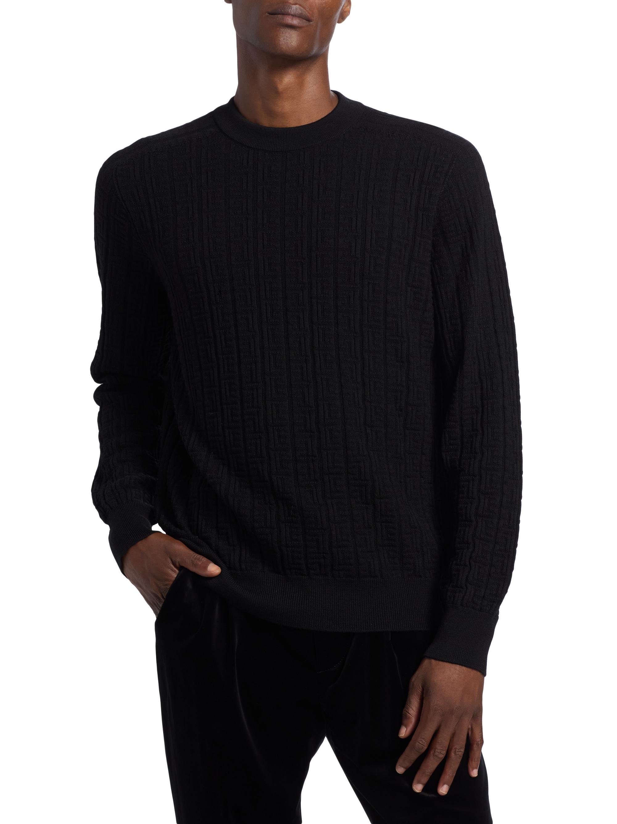 Balmain Monogram Jacquard Wool Sweater | Saks Fifth Avenue