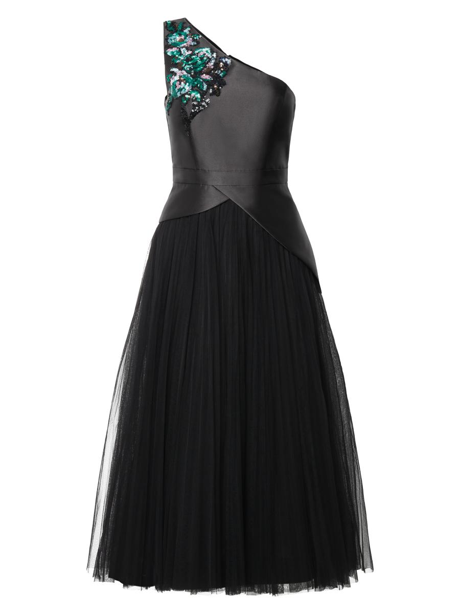 Kay Unger Annabeth Embellished One-Shoulder Cocktail Dress | Saks Fifth ...