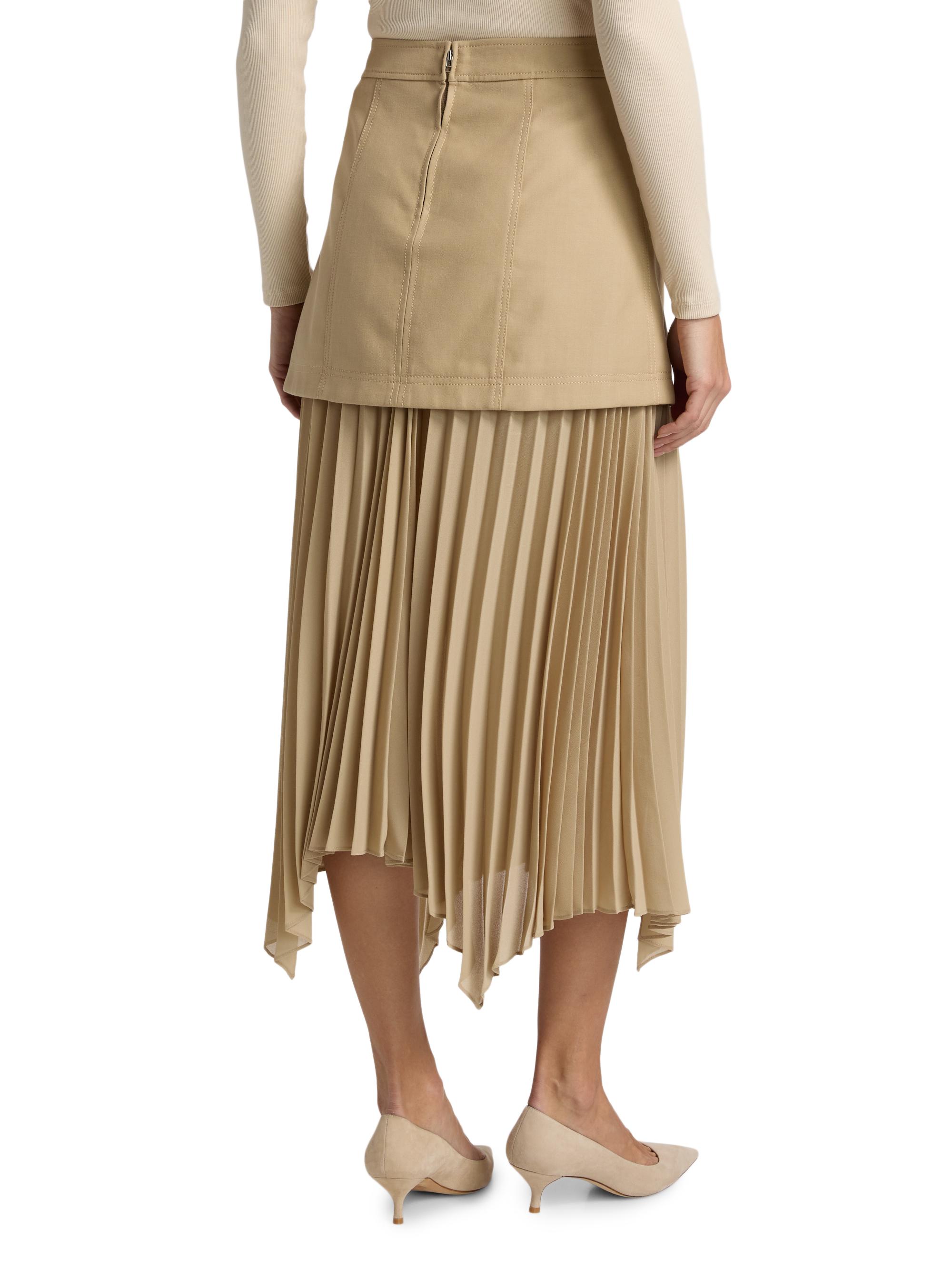 Veronica Beard Patricka Mixed Media Pleated Midi-Skirt | Saks Fifth Avenue
