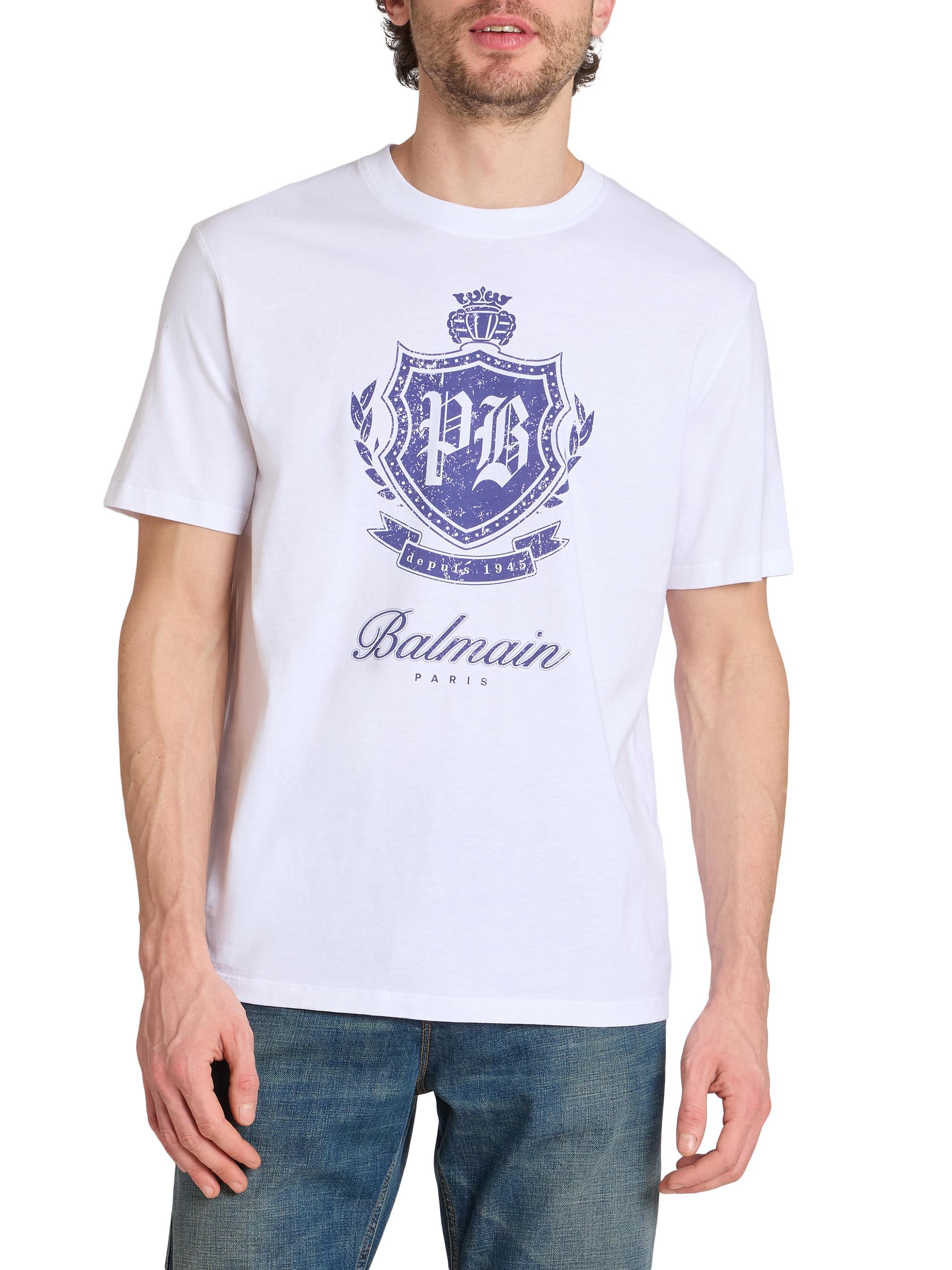 Balmain Emblem Logo Cotton T-Shirt | Saks Fifth Avenue