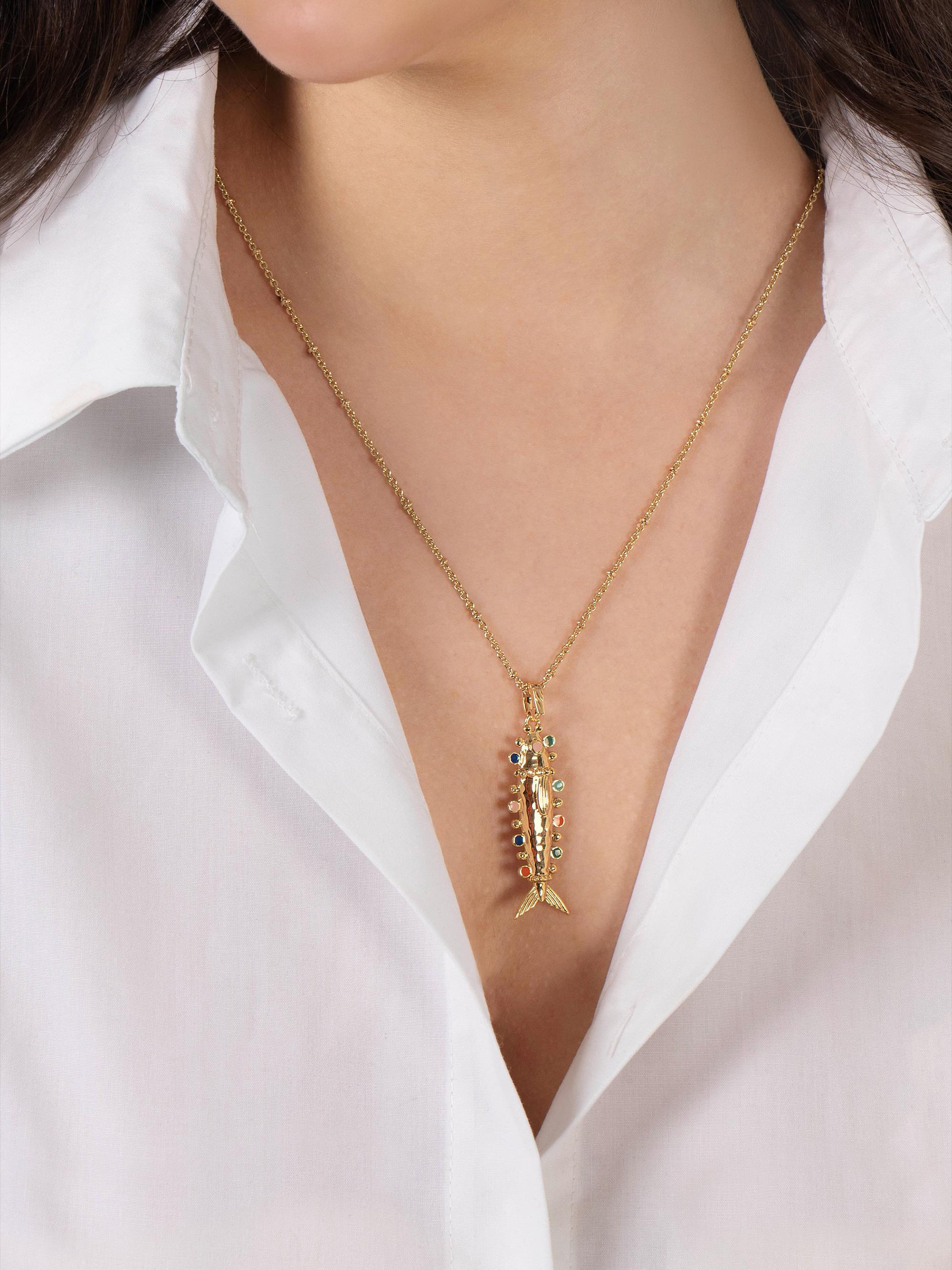 Anabel Aram Milos 18K-Gold-Plated & Enamel Medium Fish Charm | Saks ...