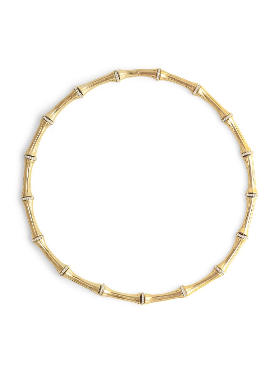 Anabel Aram Bamboo 18K-Gold-Plated & Crystal Necklace | Saks Fifth Avenue