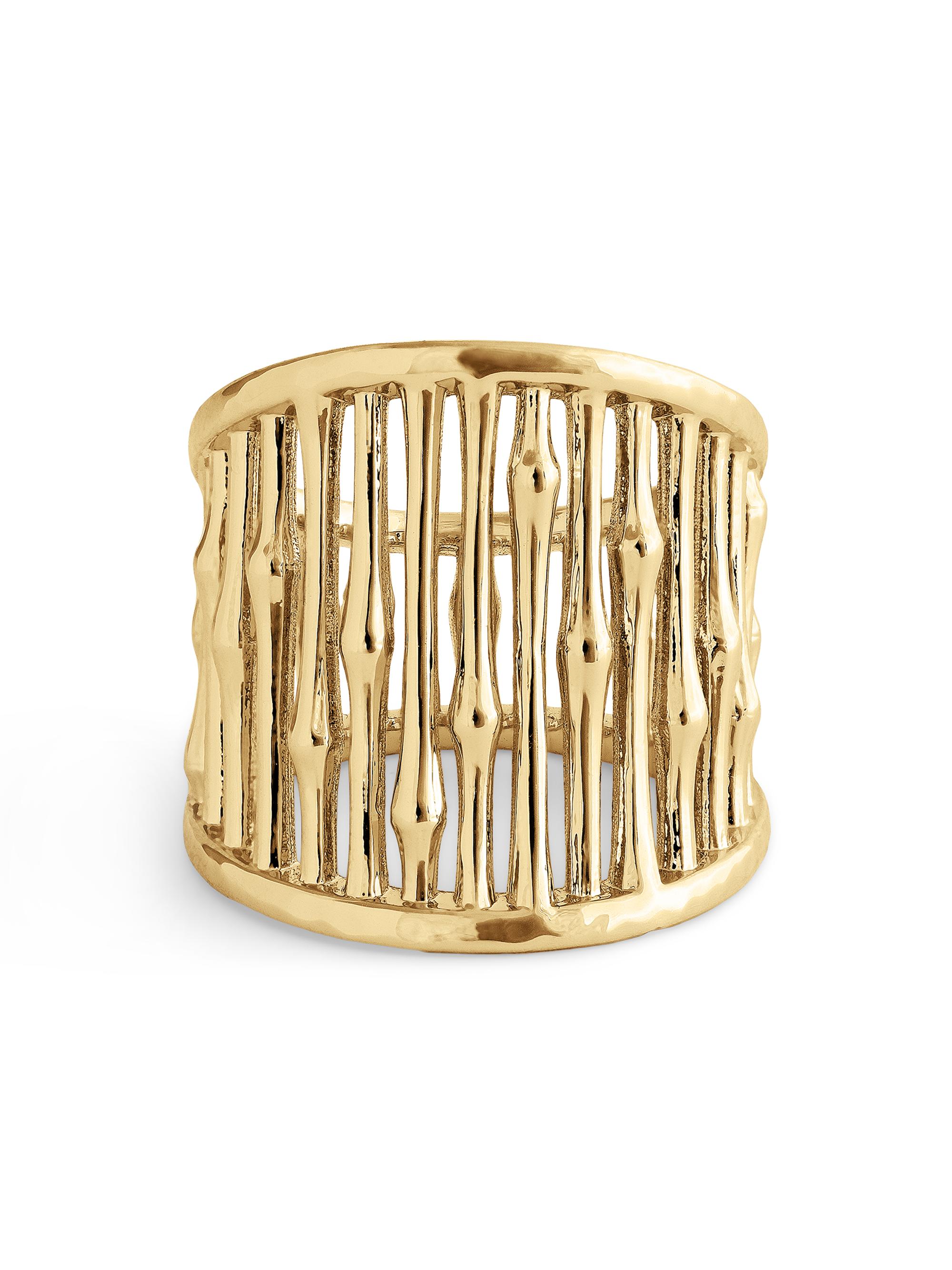 Anabel Aram Bamboo 18K-Gold-Plated Wide Ring | Saks Fifth Avenue