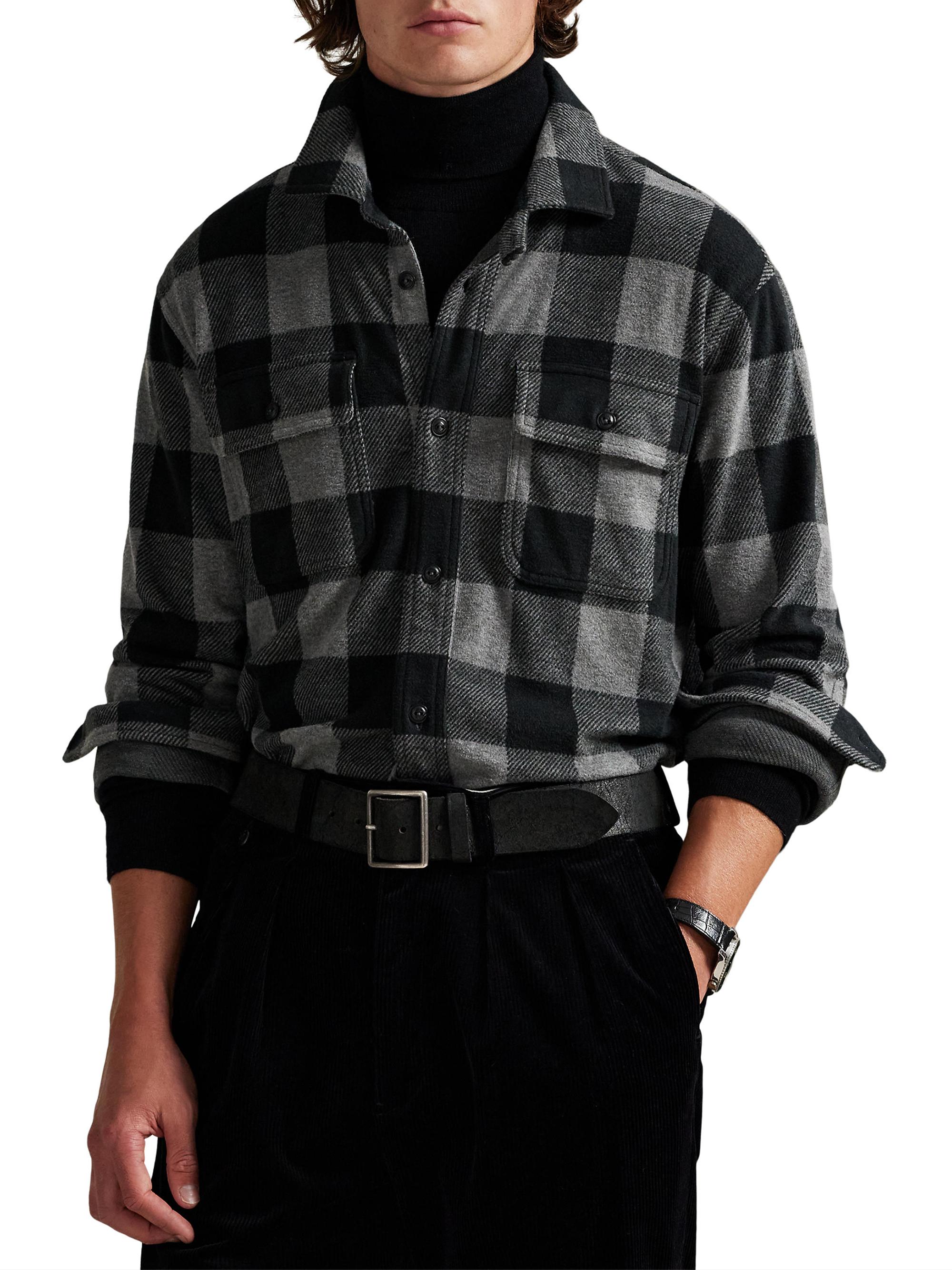 Polo Ralph Lauren Plaid Flannel Knit Overshirt | Saks Fifth Avenue