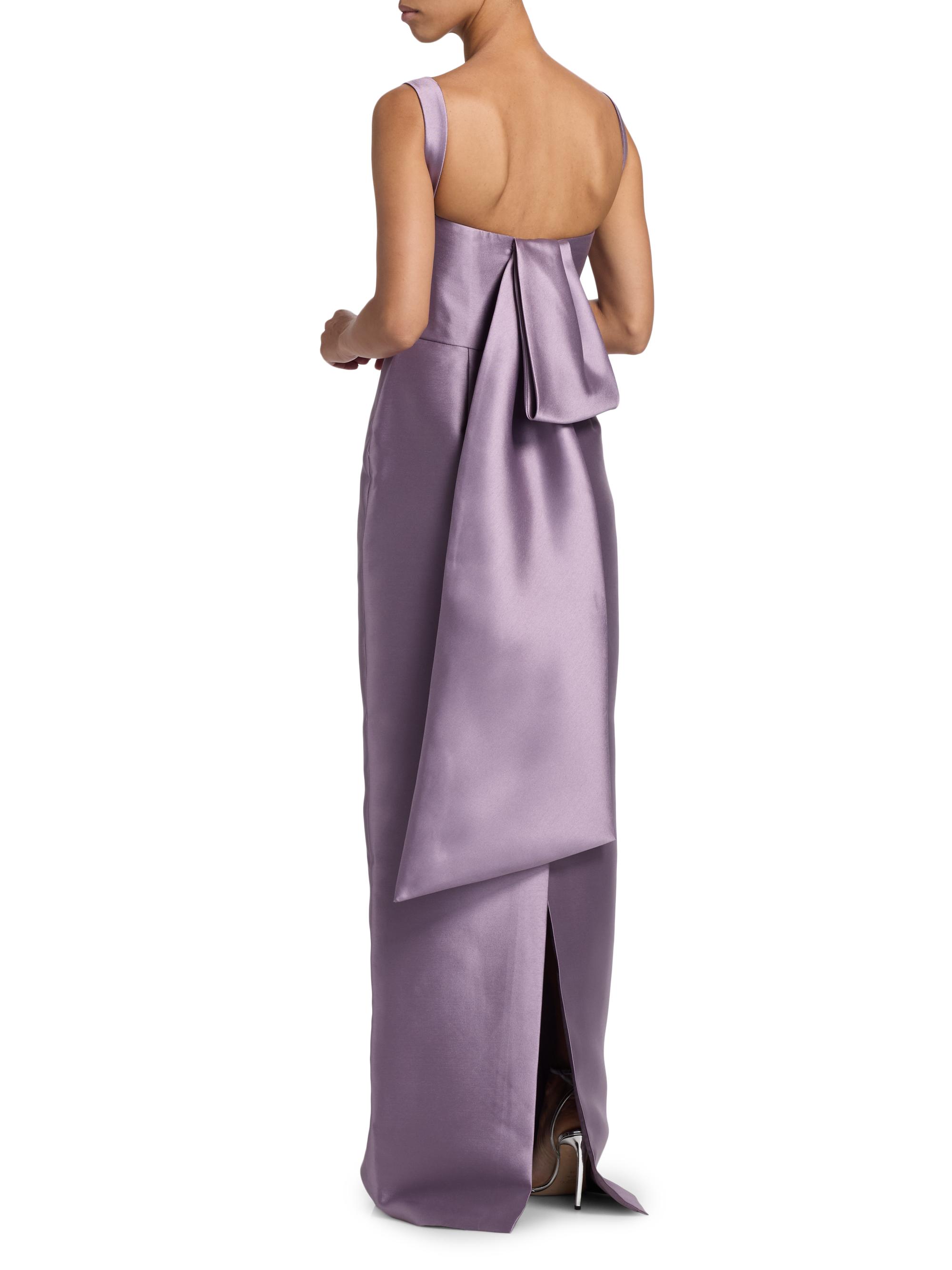 Amsale Satin Square-Neck Column Gown | Saks Fifth Avenue