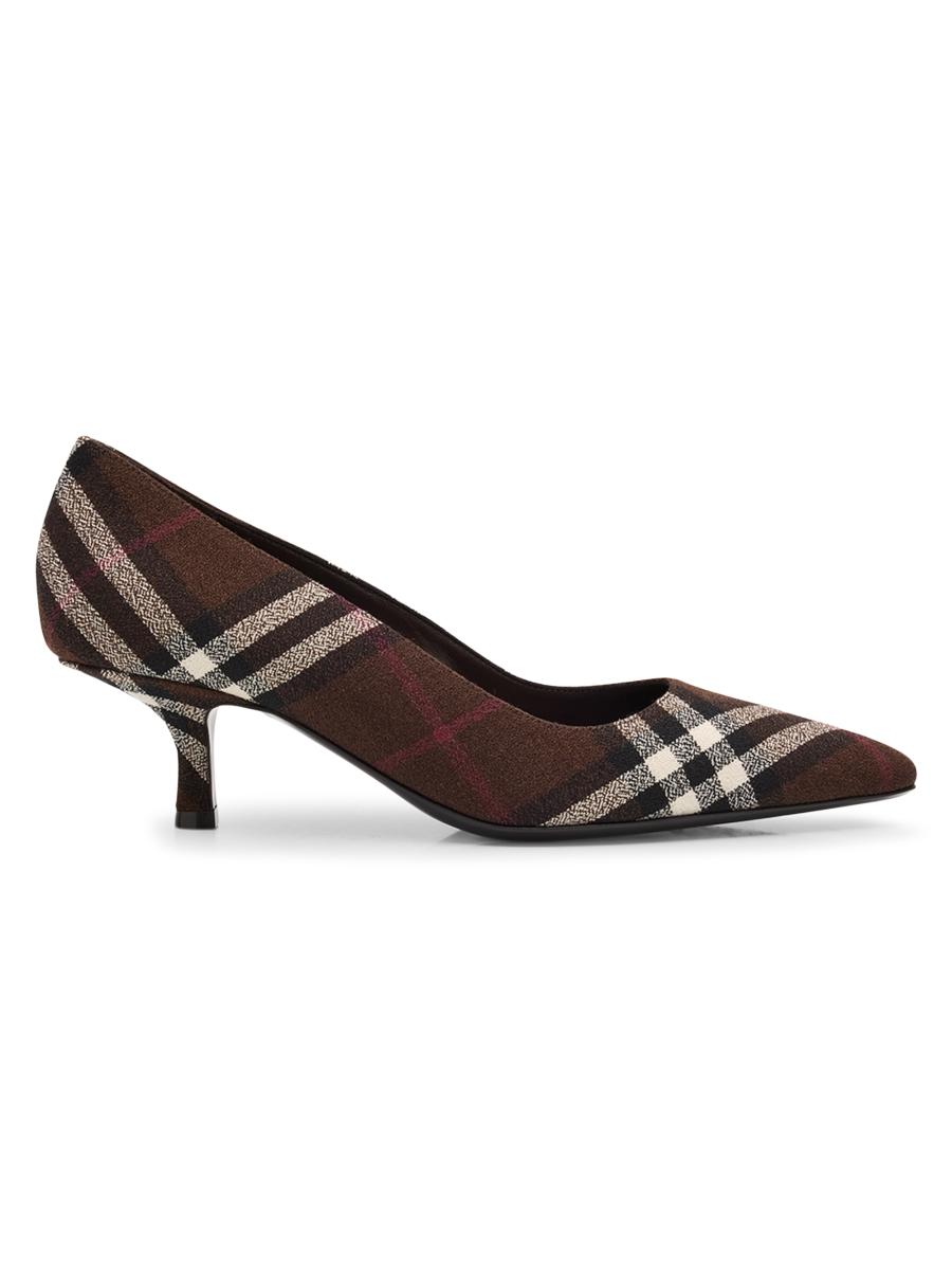 Burberry Dame 25MM Check Wool Pumps | Saks Fifth Avenue