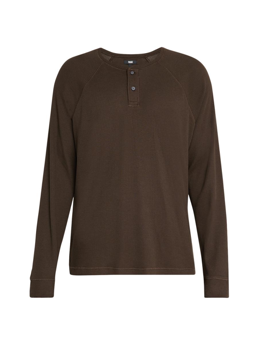 Paige Abaroa Waffle-Knit Henley T-Shirt | Saks Fifth Avenue