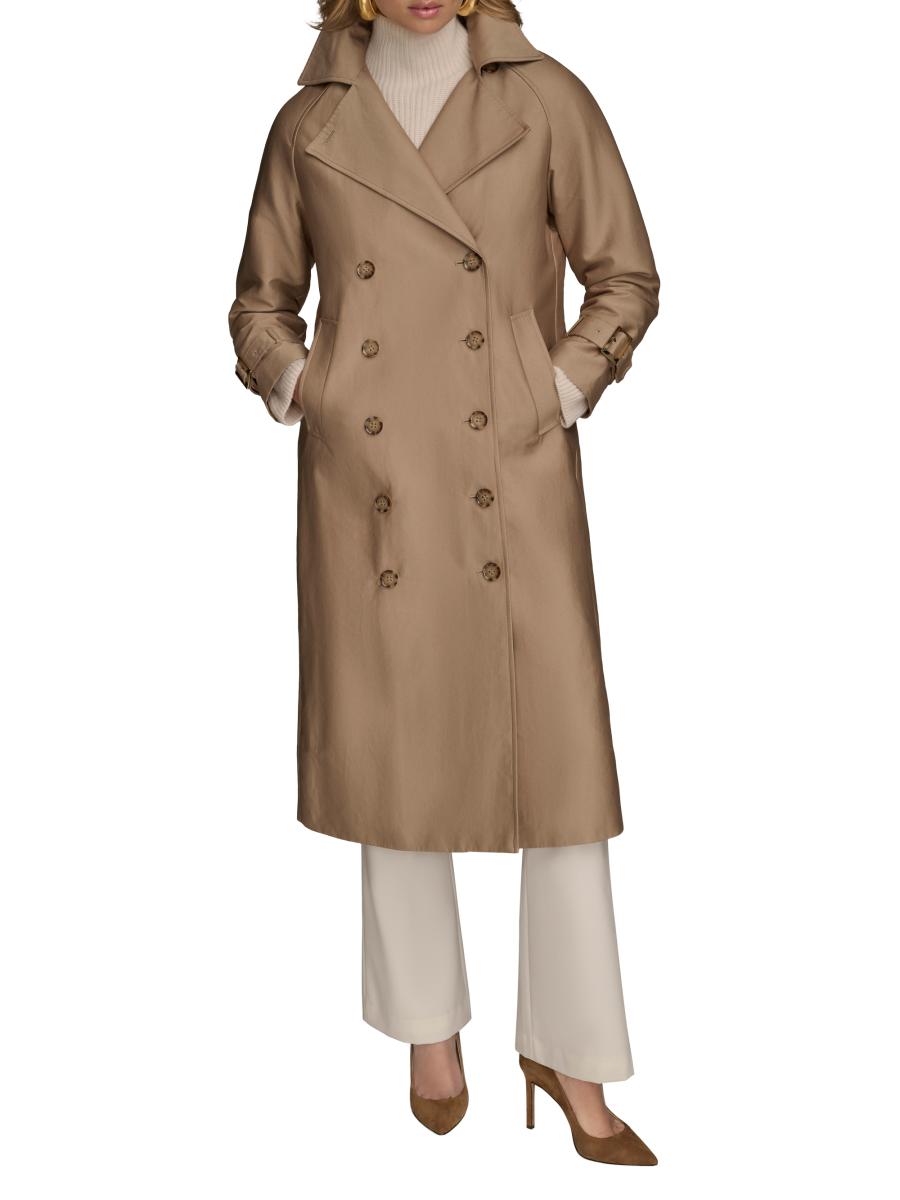 Donna Karan New York Cotton-Blend Double-Breasted Trench Coat | Saks ...