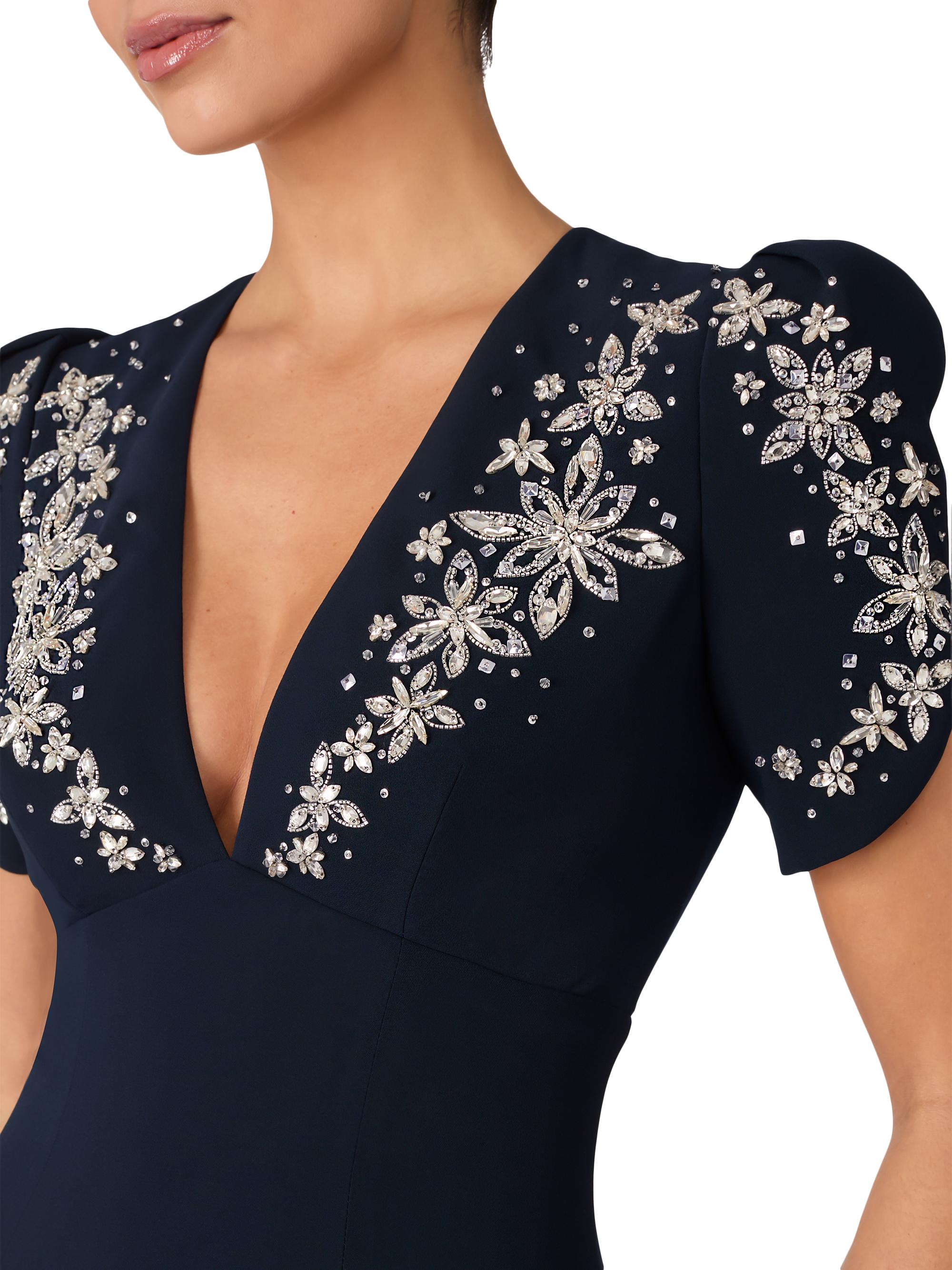 Jenny Packham Rose Bud Crystal-Embellished A-Line Dress | Saks Fifth Avenue