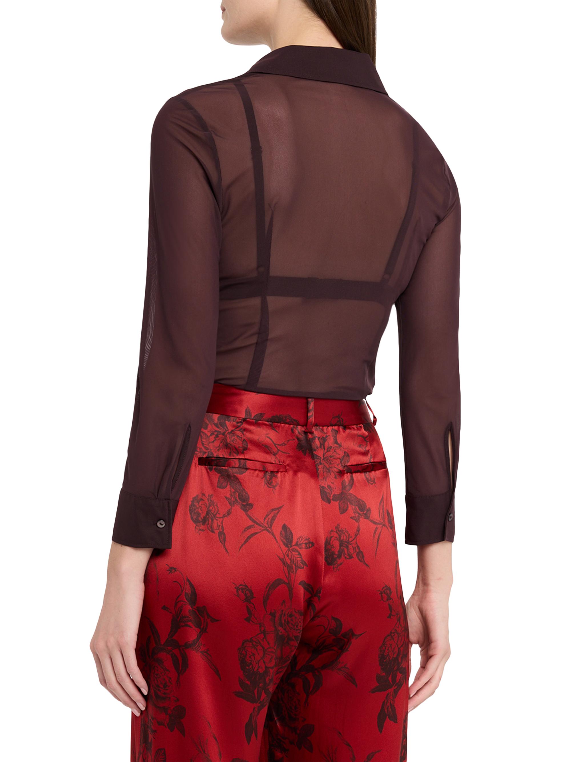 L'AGENCE Indiana Fitted Mesh Blouse | Saks Fifth Avenue