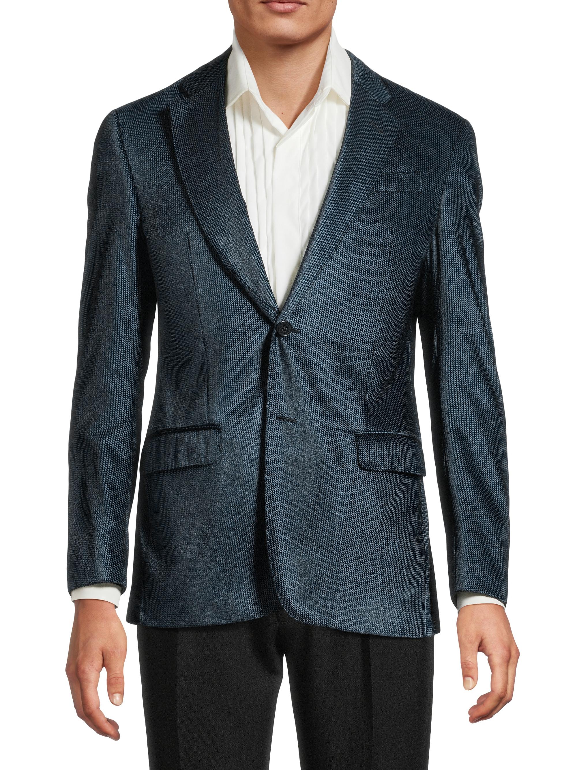Emporio Armani Micro-Patterned Velvet Jacket | Saks Fifth Avenue