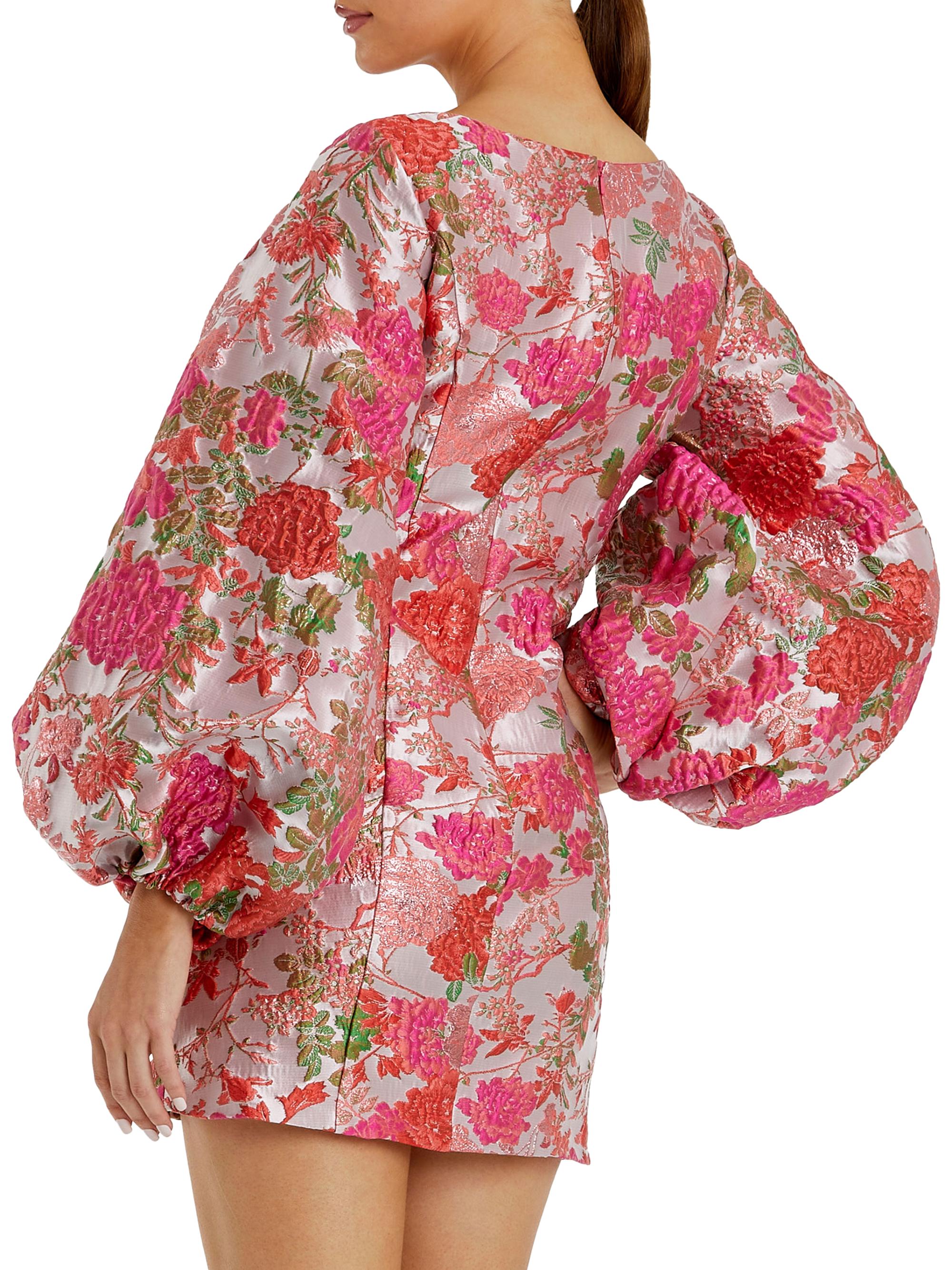 Mac Duggal Ieena 2 Brocade Balloon-Sleeve Minidress | Saks Fifth Avenue