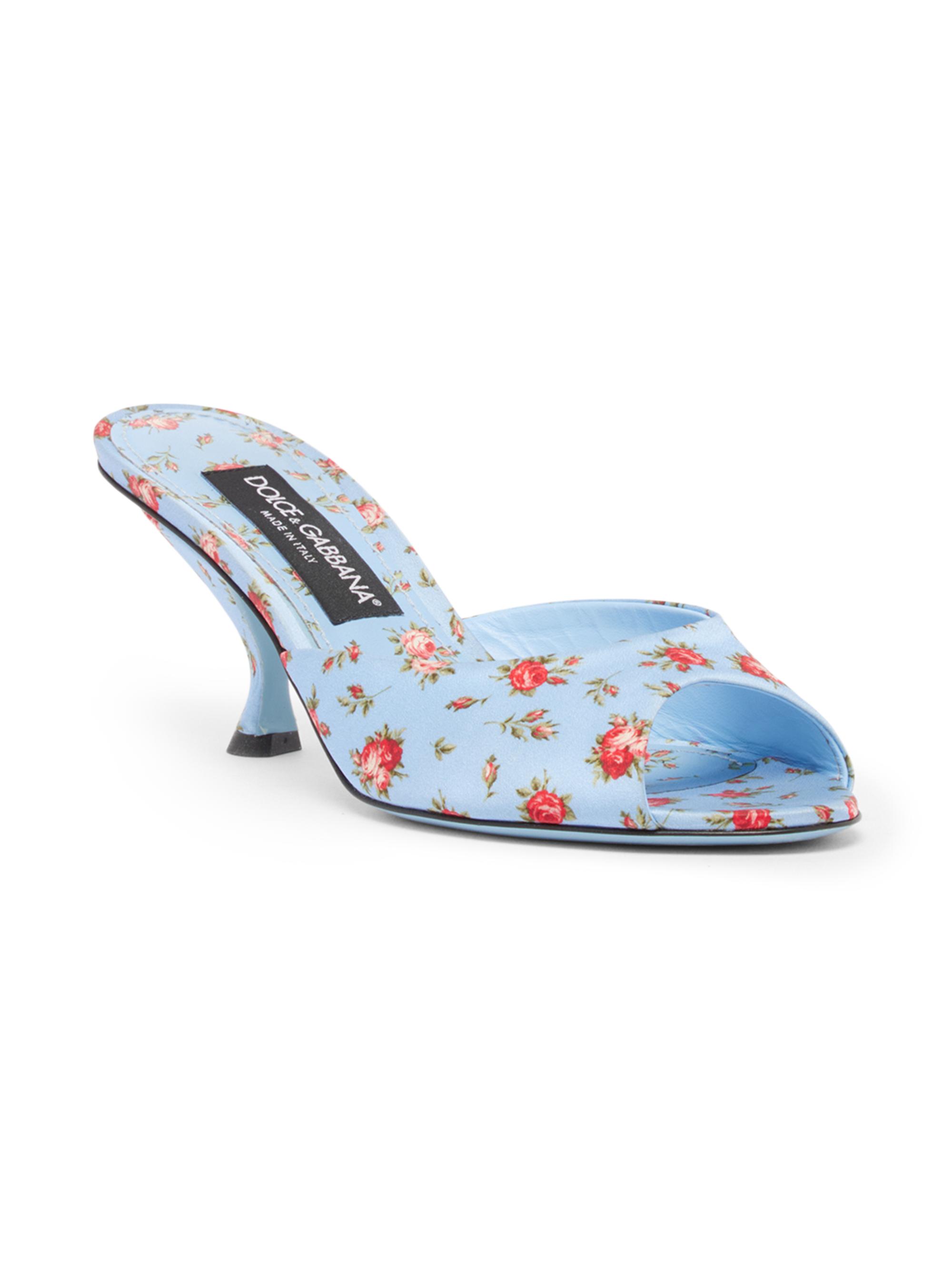Dolce&Gabbana Desire Floral Silk Mules | Saks Fifth Avenue