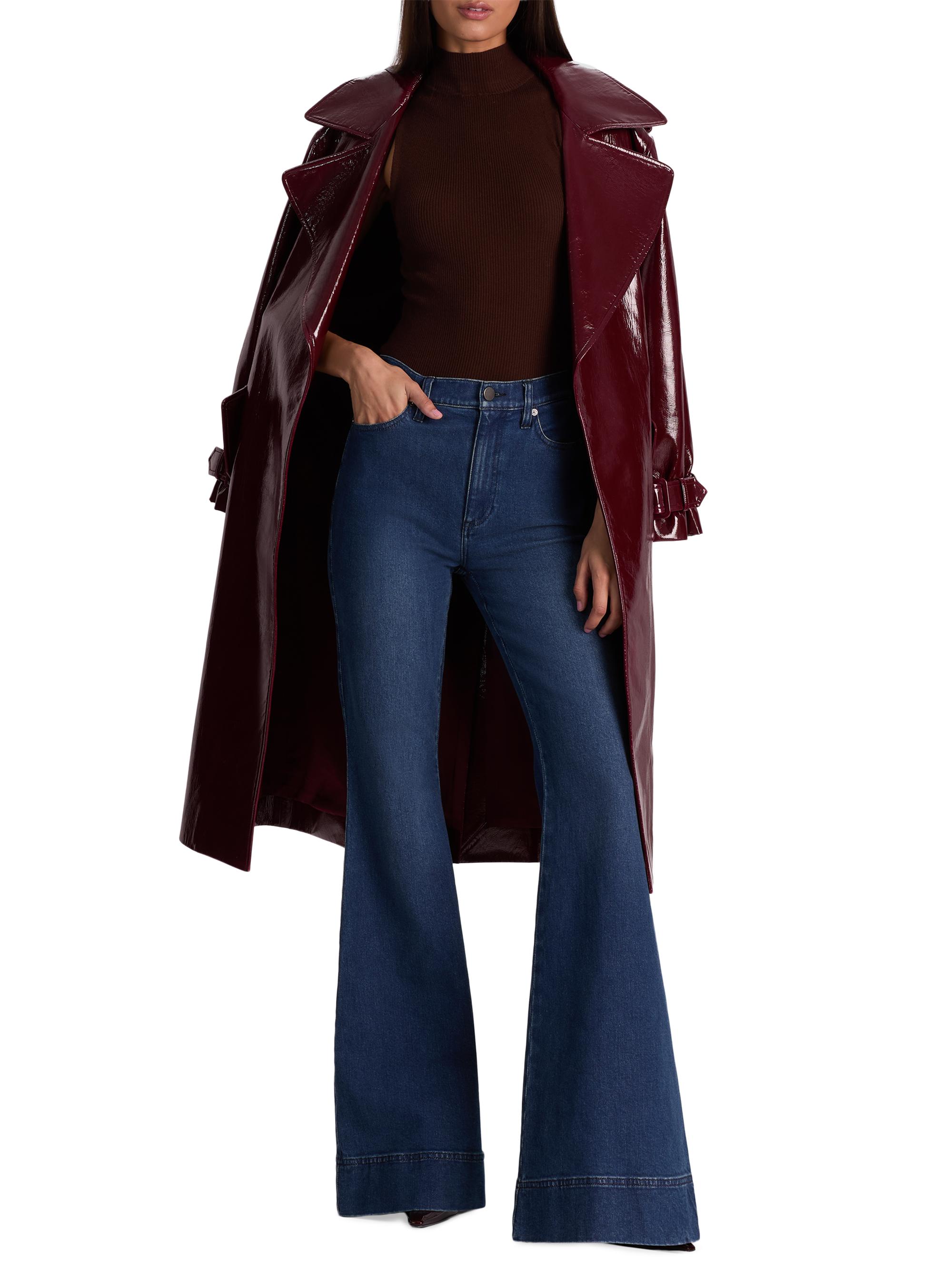 Alice + Olivia Nevada Tie-Waist Faux-Leather Trench Coat | The Summit