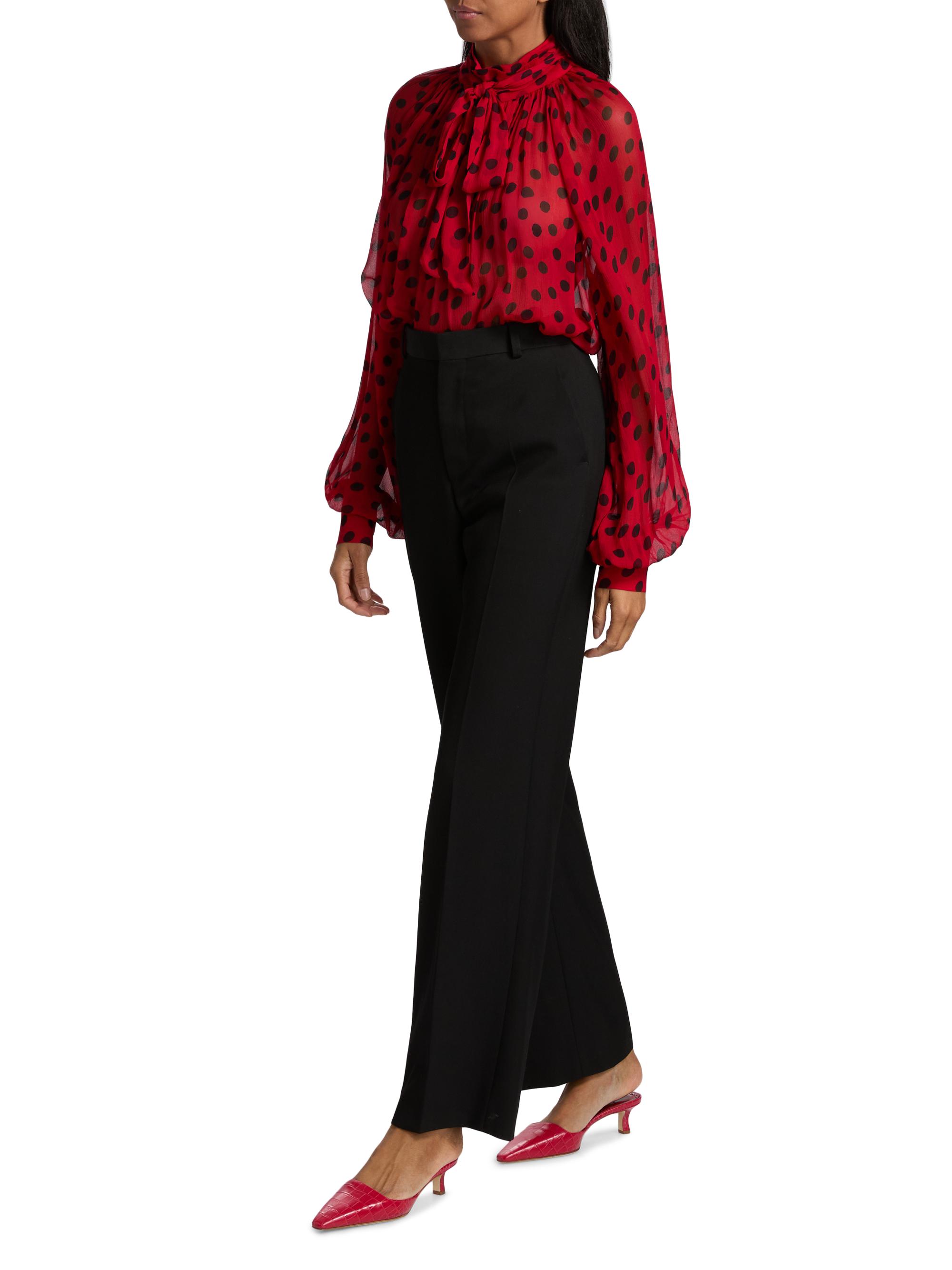Ronny Kobo Zenia Polka Dot Shirred Blouse | Saks Fifth Avenue