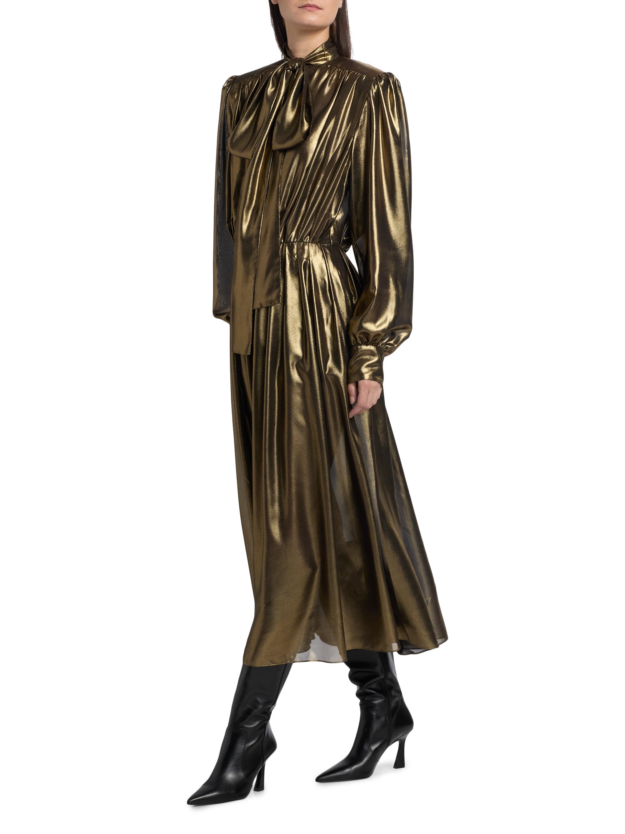 Ronny Kobo Anora Pleated Metallic Midi-Dress | Saks Fifth Avenue