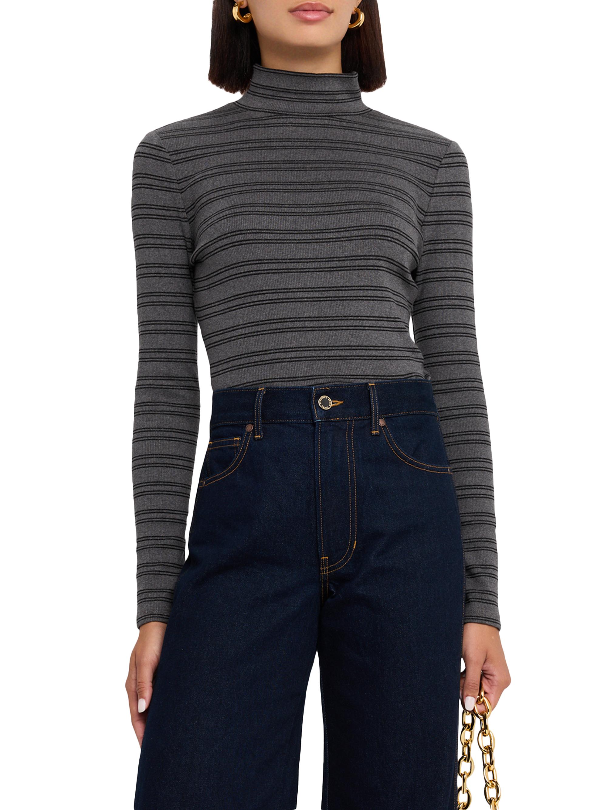 Veronica Beard Nate Striped Rib-Knit Cotton-Blend Top | Saks Fifth Avenue