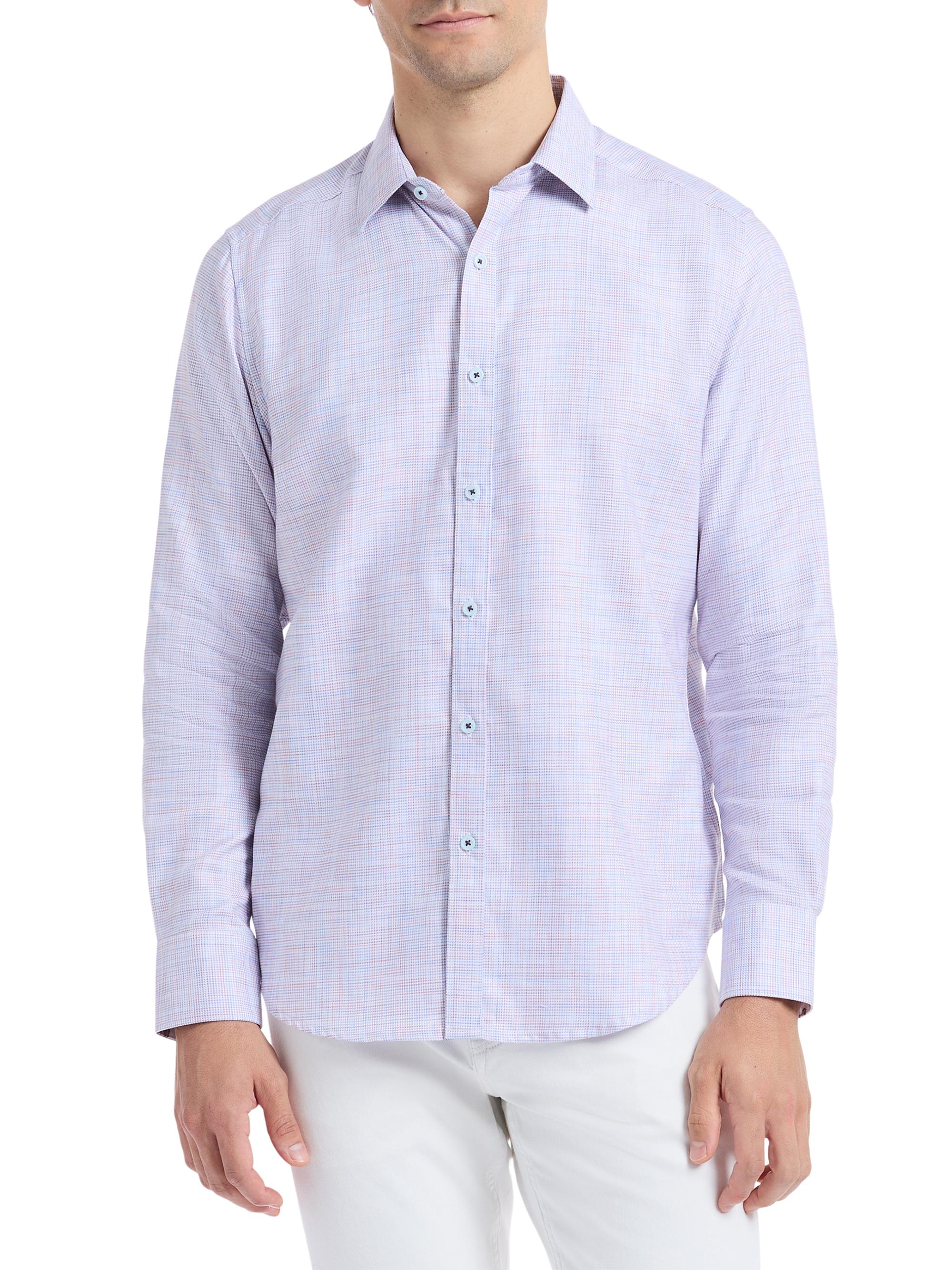 Robert Graham Edison Textured Cotton Shirt | Saks Fifth Avenue