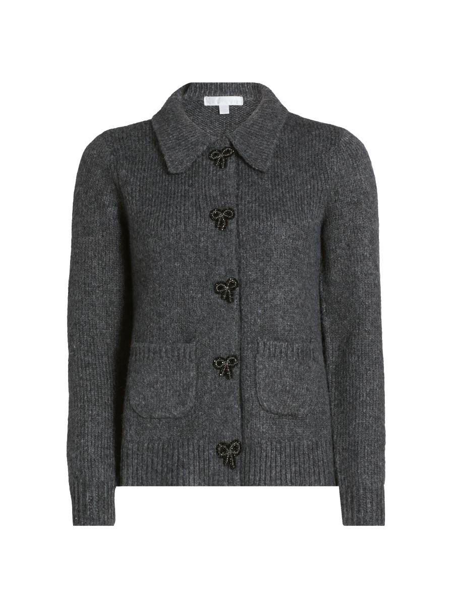 Design History Beaded Bow Button Cardigan | Saks Fifth Avenue