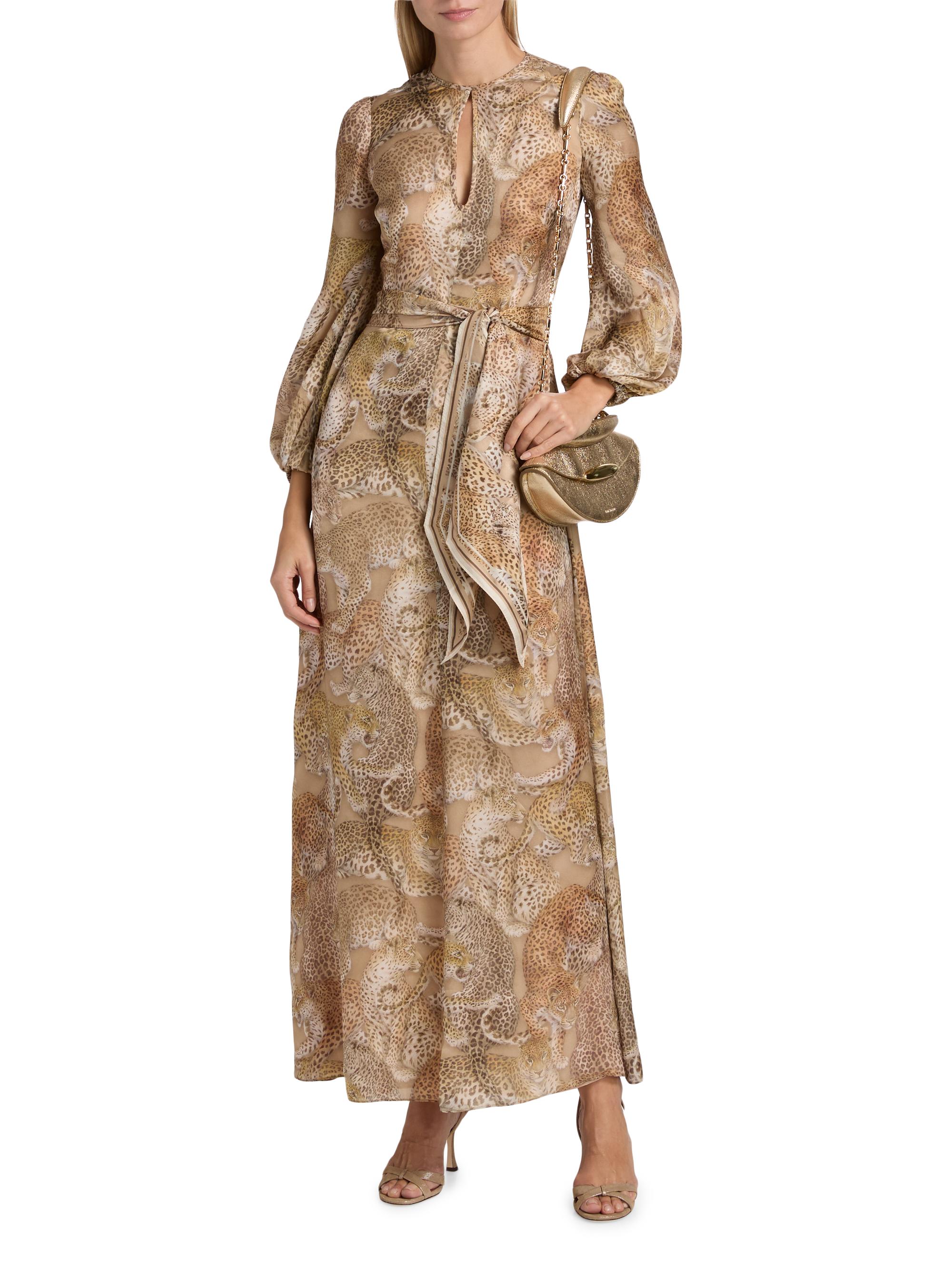 Zimmermann Rebellion Leopard Print Silk Maxi Dress | Saks Fifth Avenue