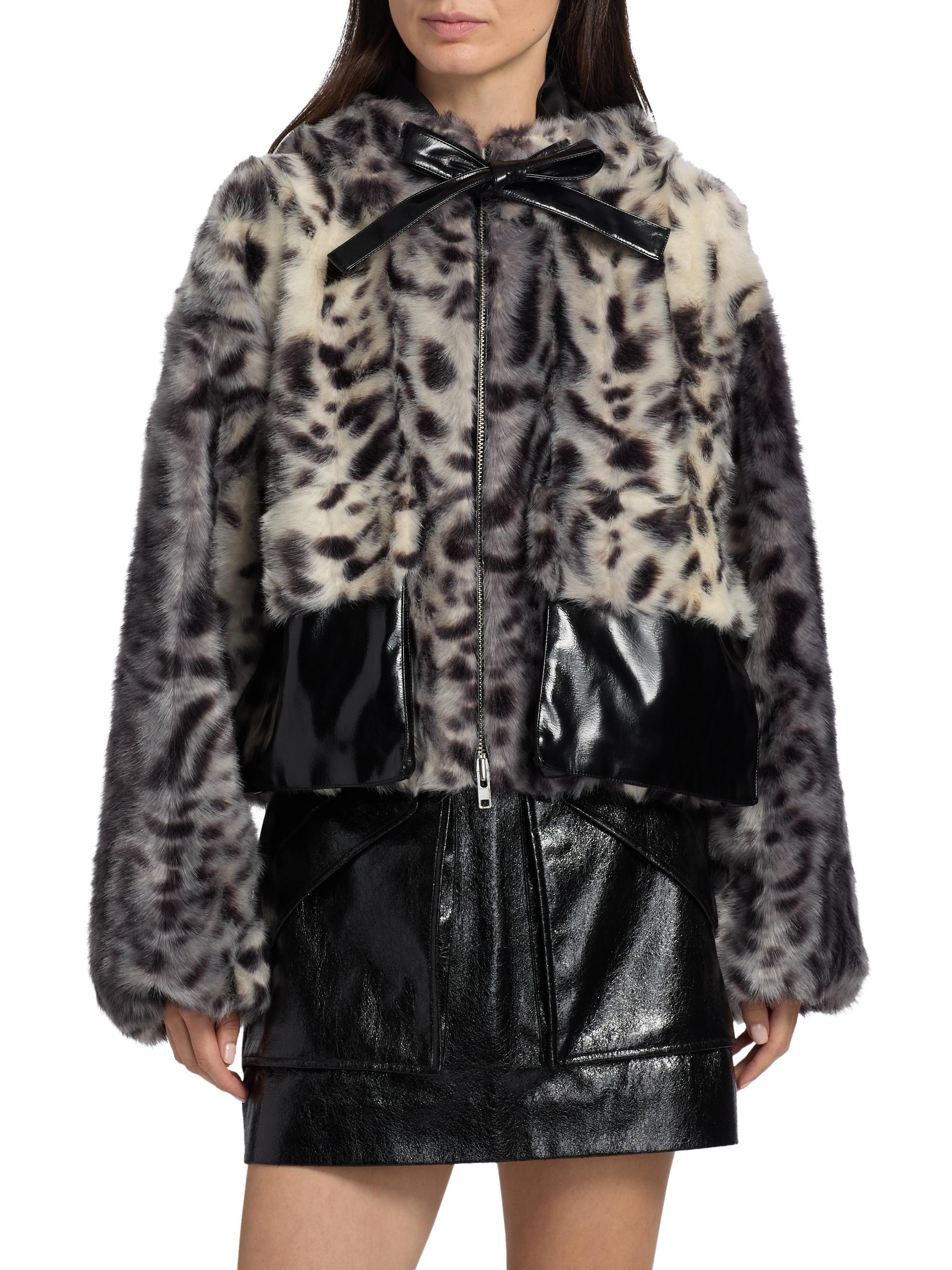 Aknvas Hesse Leopard-Print Faux-Fur Jacket | Saks Fifth Avenue