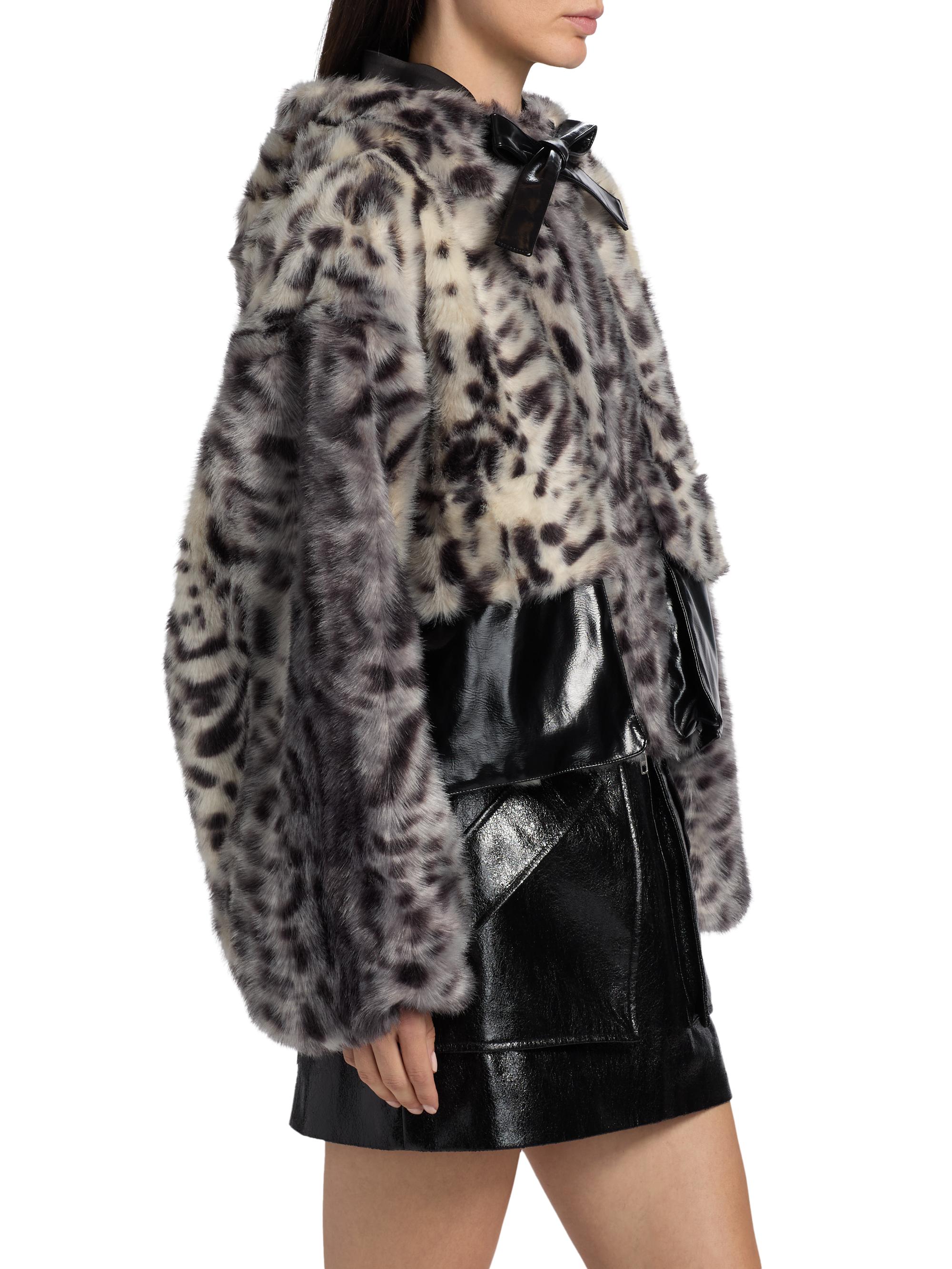 Aknvas Hesse Leopard-Print Faux-Fur Jacket | Saks Fifth Avenue