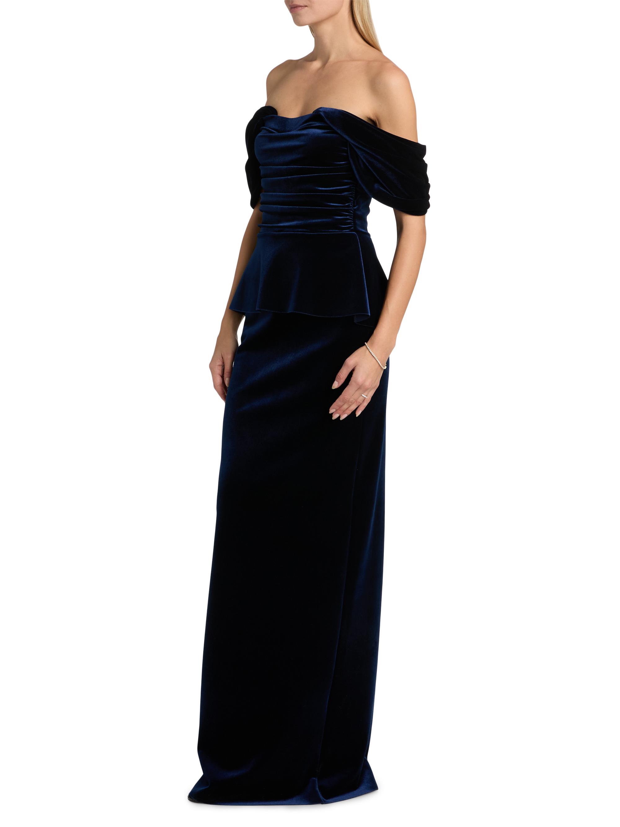 Chiara Boni La Petite Robe Vesina Off-the-Shoulder Velvet Gown | Saks ...