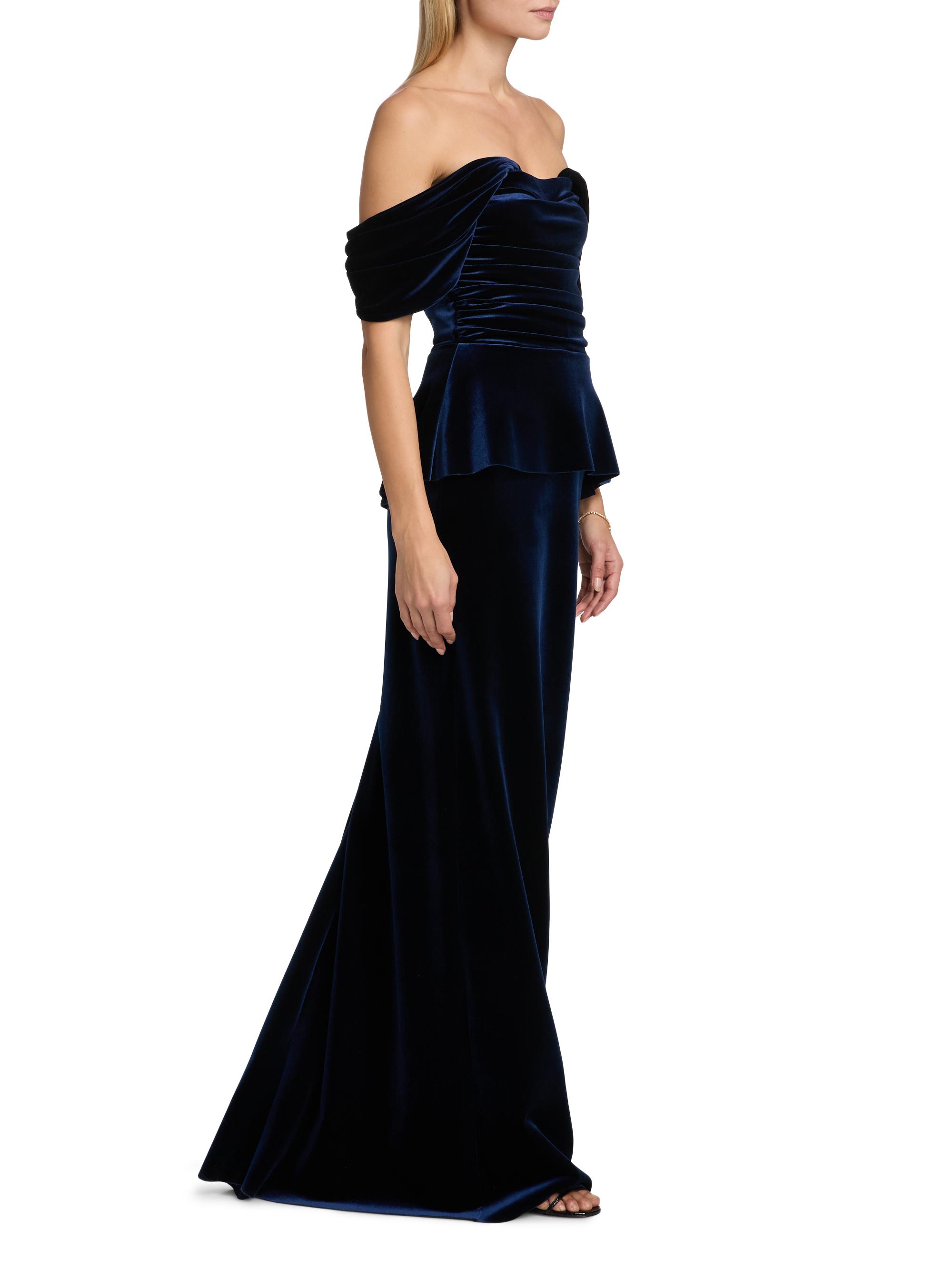 Chiara Boni La Petite Robe Vesina Off-the-Shoulder Velvet Gown | Saks ...