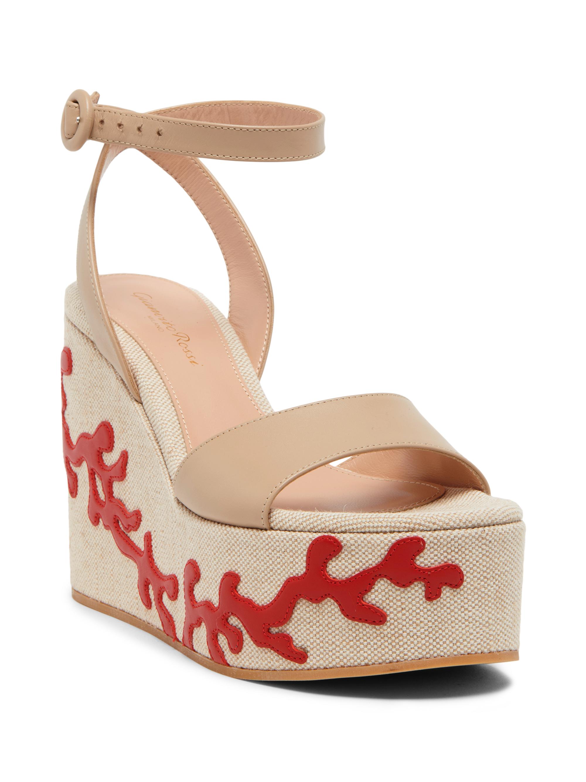 Gianvito Rossi Paros 105MM Leather Platform Wedge Sandals | Saks Fifth ...
