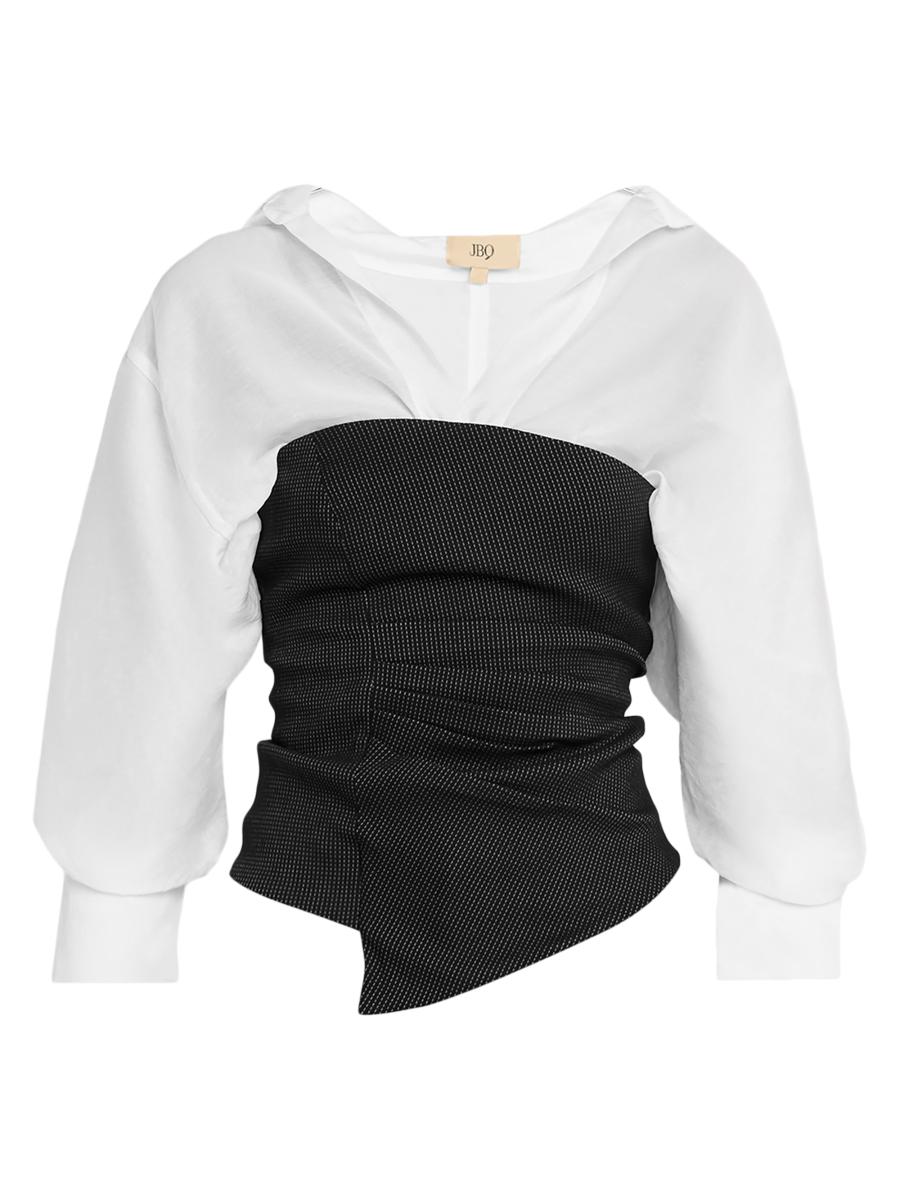 JBQ Ambria Layered Contrast Top | Saks Fifth Avenue