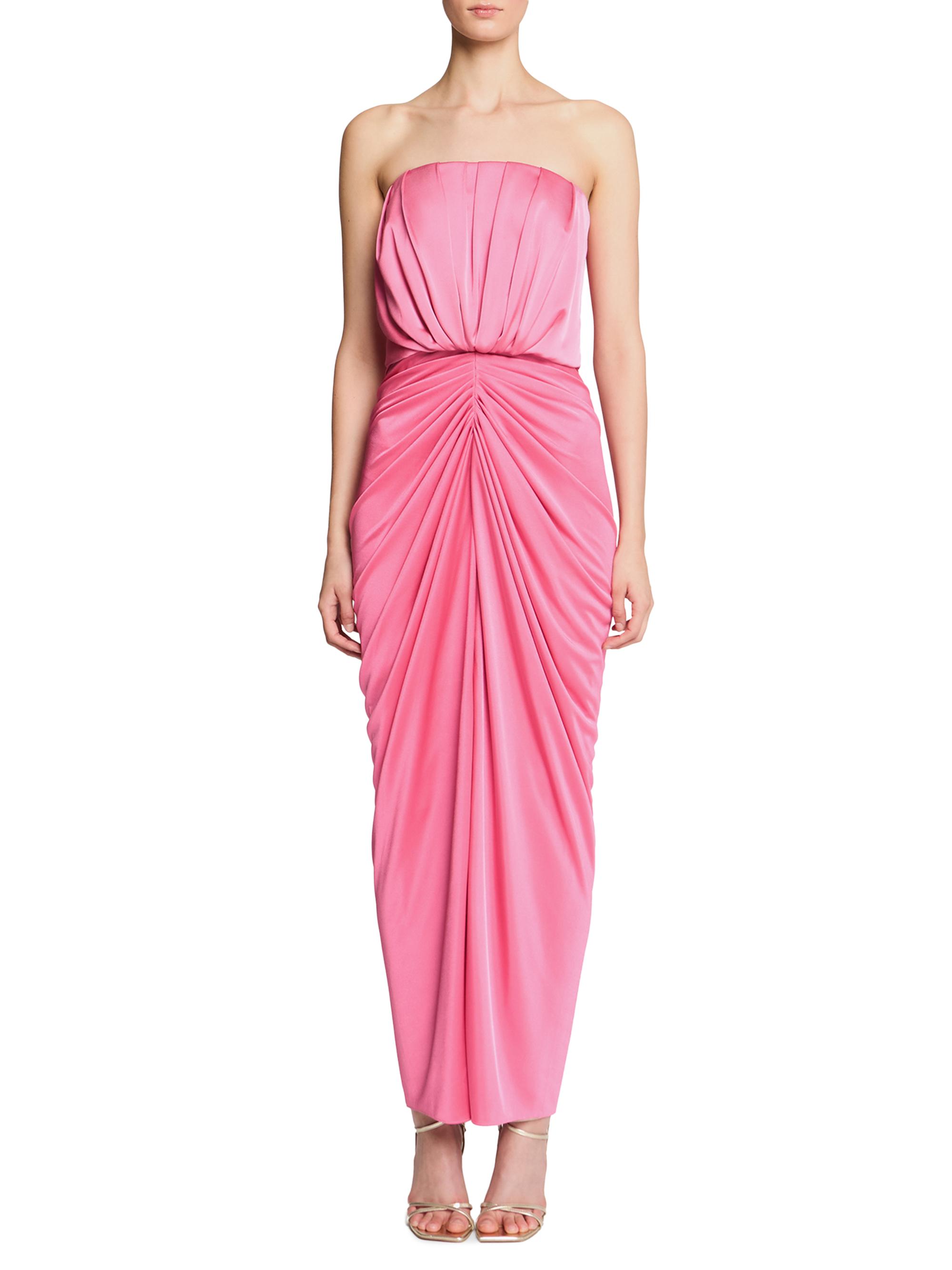 Halston Anneli Draped Jersey Strapless Midi-Dress | Saks Fifth Avenue