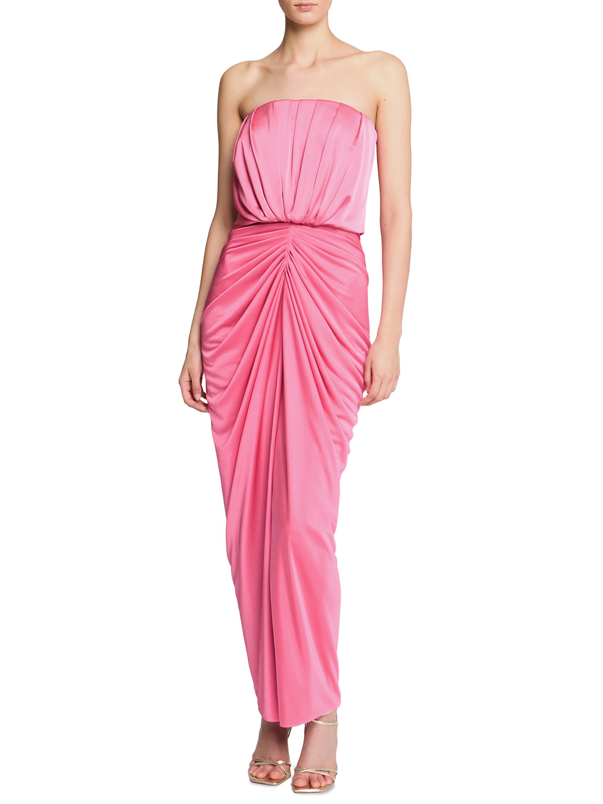 Halston Anneli Draped Jersey Strapless Midi-Dress | Saks Fifth Avenue
