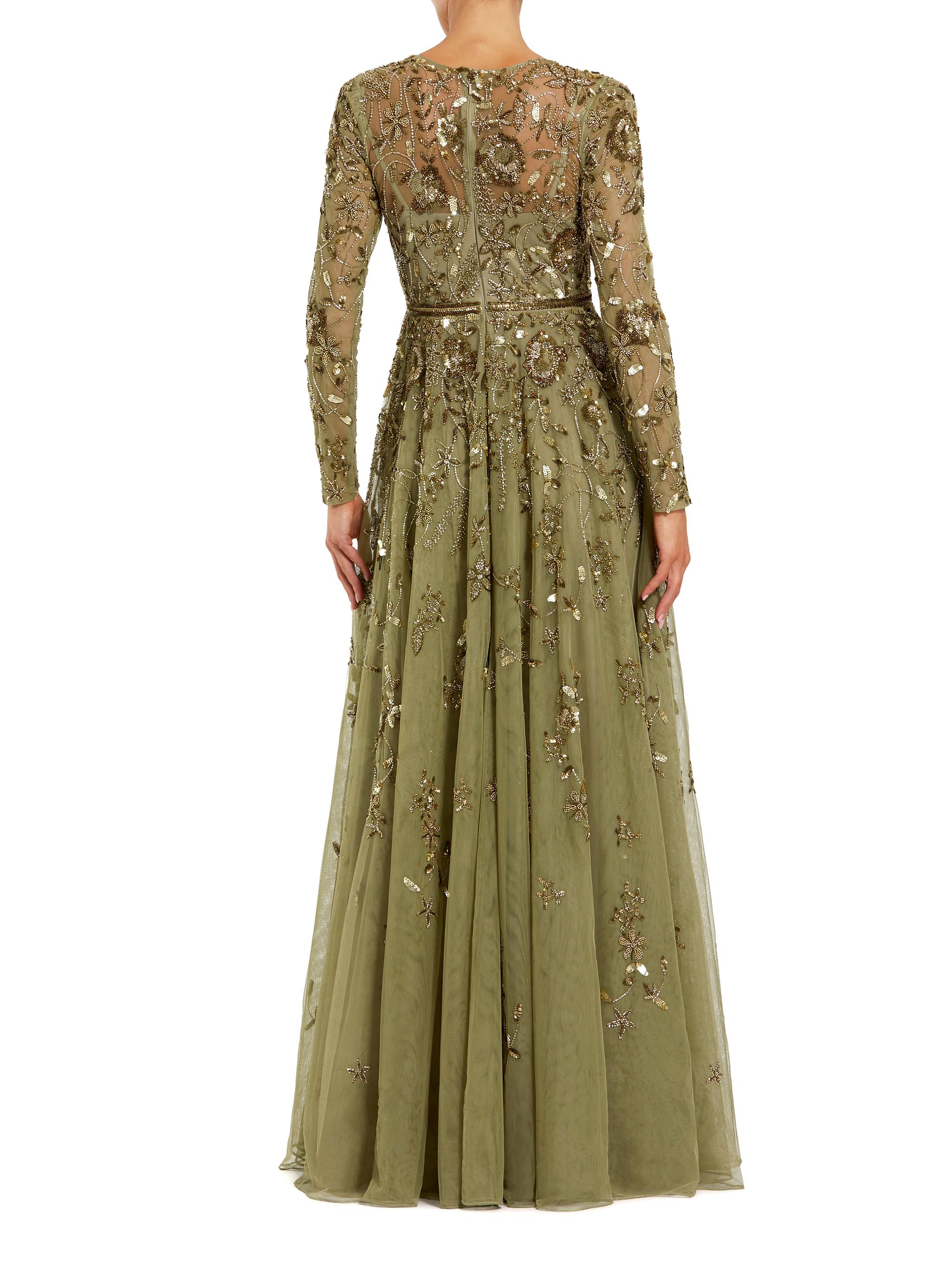 Mac Duggal Embellished Floral-Embroidered Mesh Gown | Saks Fifth Avenue