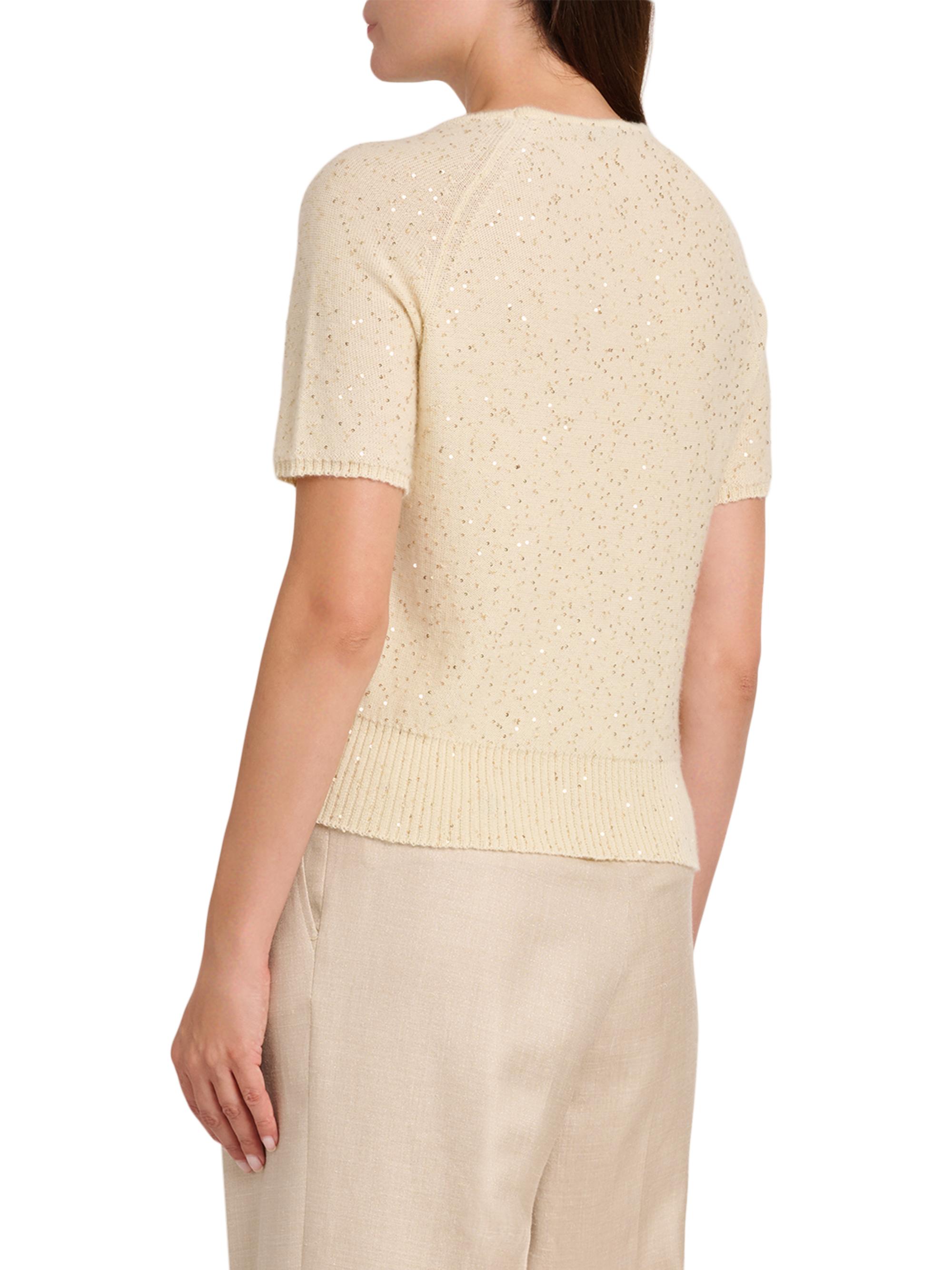 Kiton Sequined Cashmere Short-Sleeve Sweater | Saks Fifth Avenue