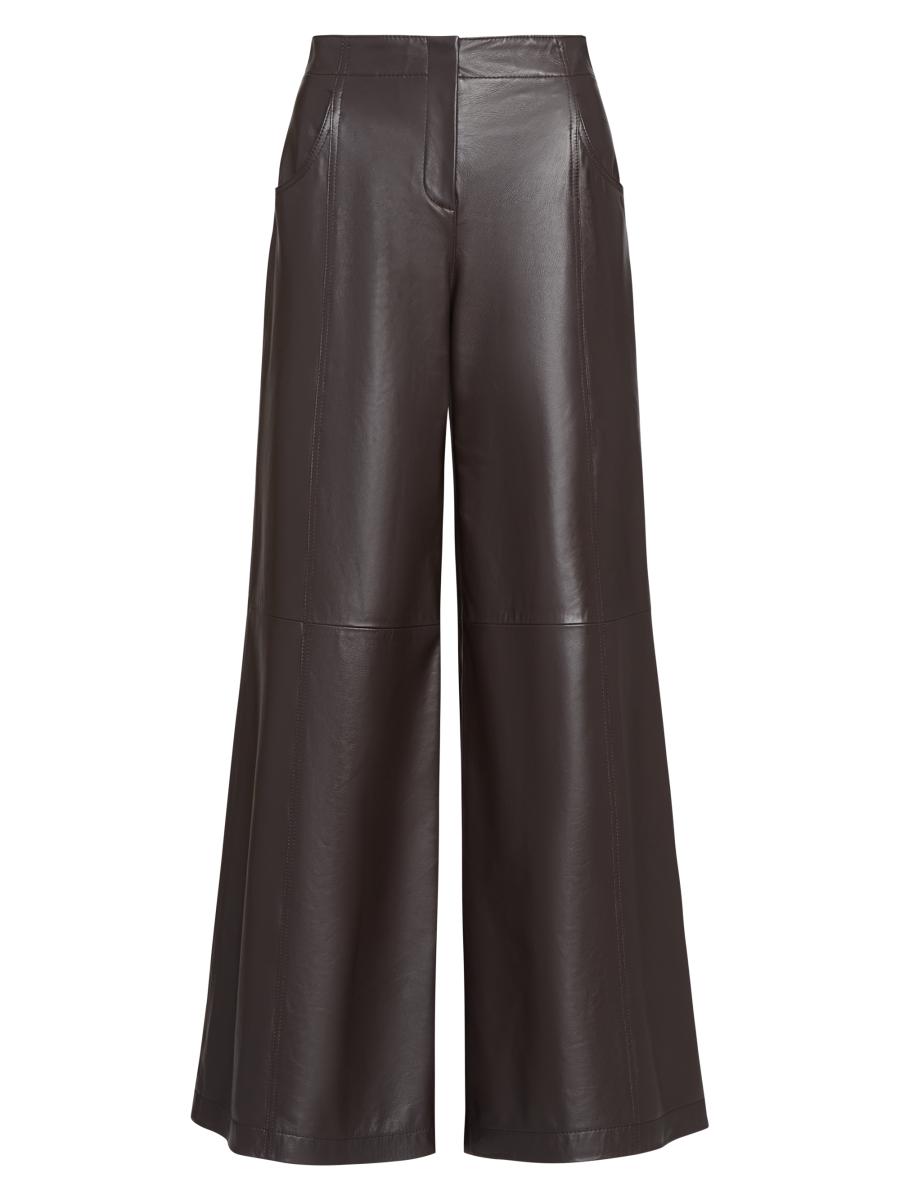 TWP Demie Leather High-Rise Wide-Leg Pants | Saks Fifth Avenue