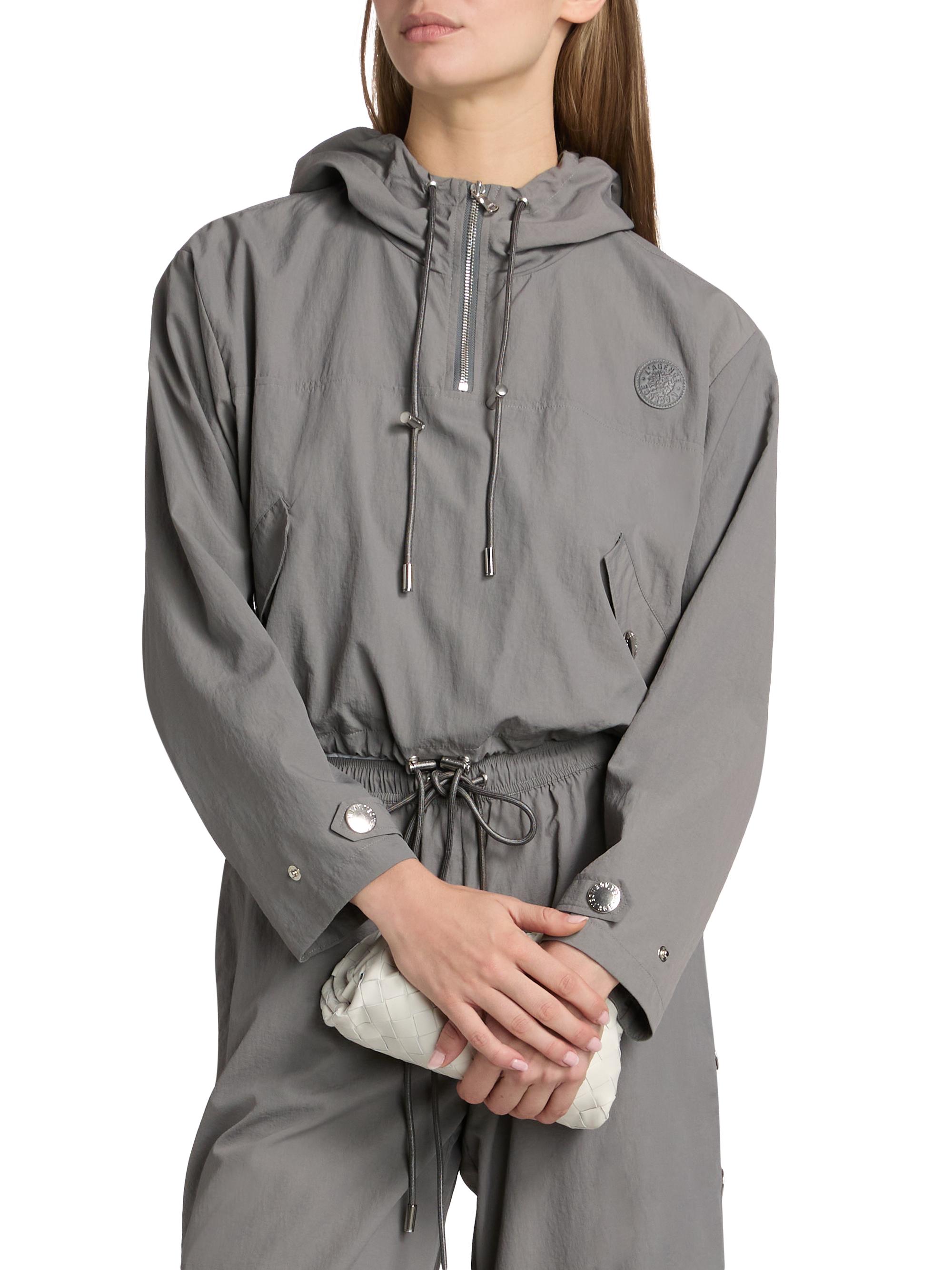 L'AGENCE Bronwyn Logo Crop Windbreaker Jacket | Saks Fifth Avenue