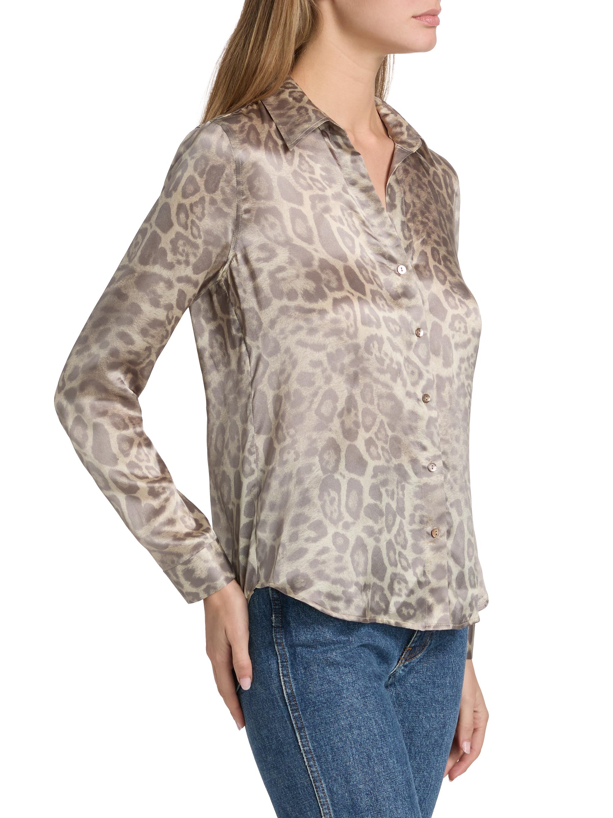 L'AGENCE Tyler Leopard-Print Silk Blouse | Saks Fifth Avenue