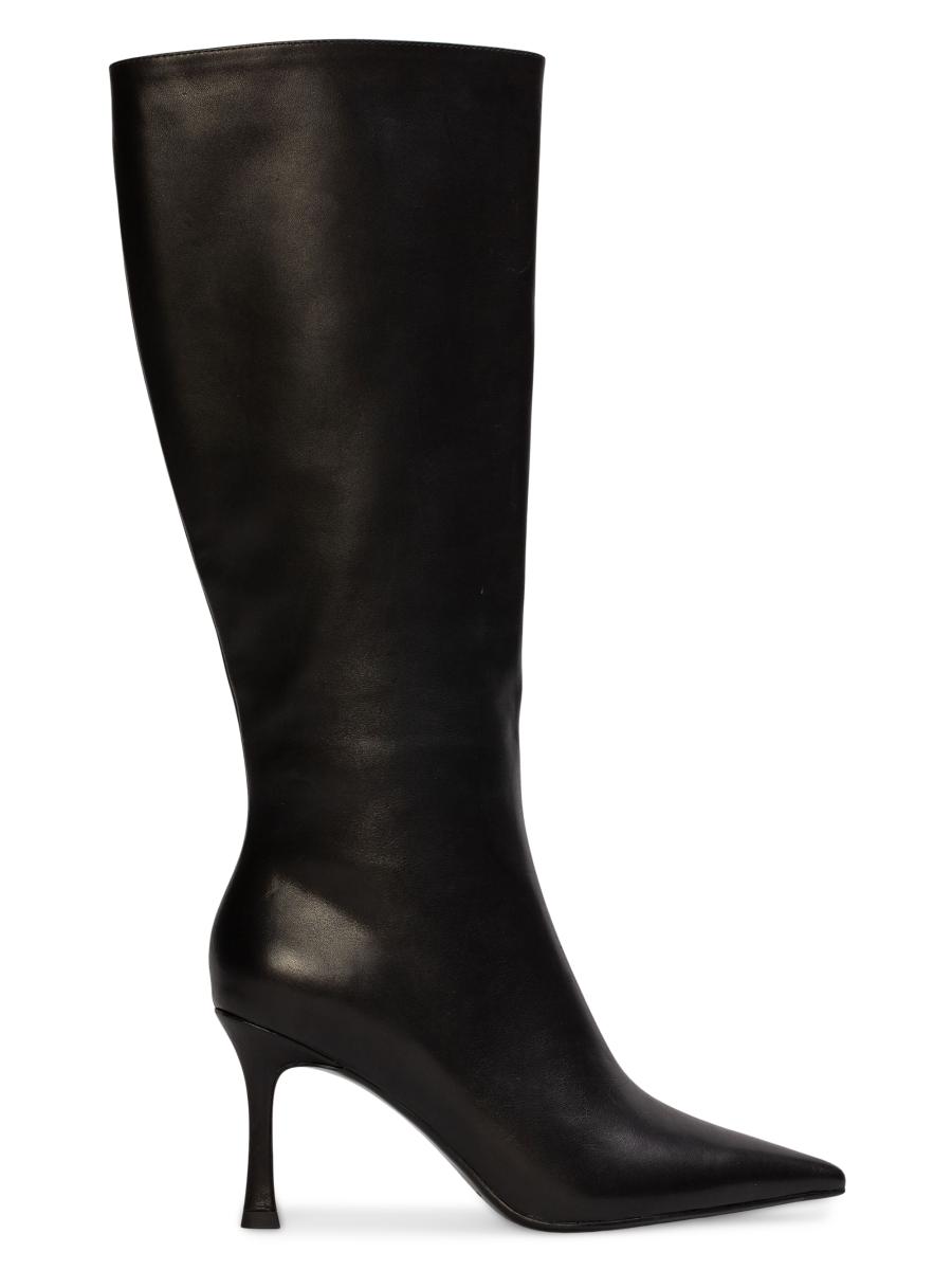 Black Suede Studio Draya 80MM Snake Print Knee-High Boots | Saks Fifth ...