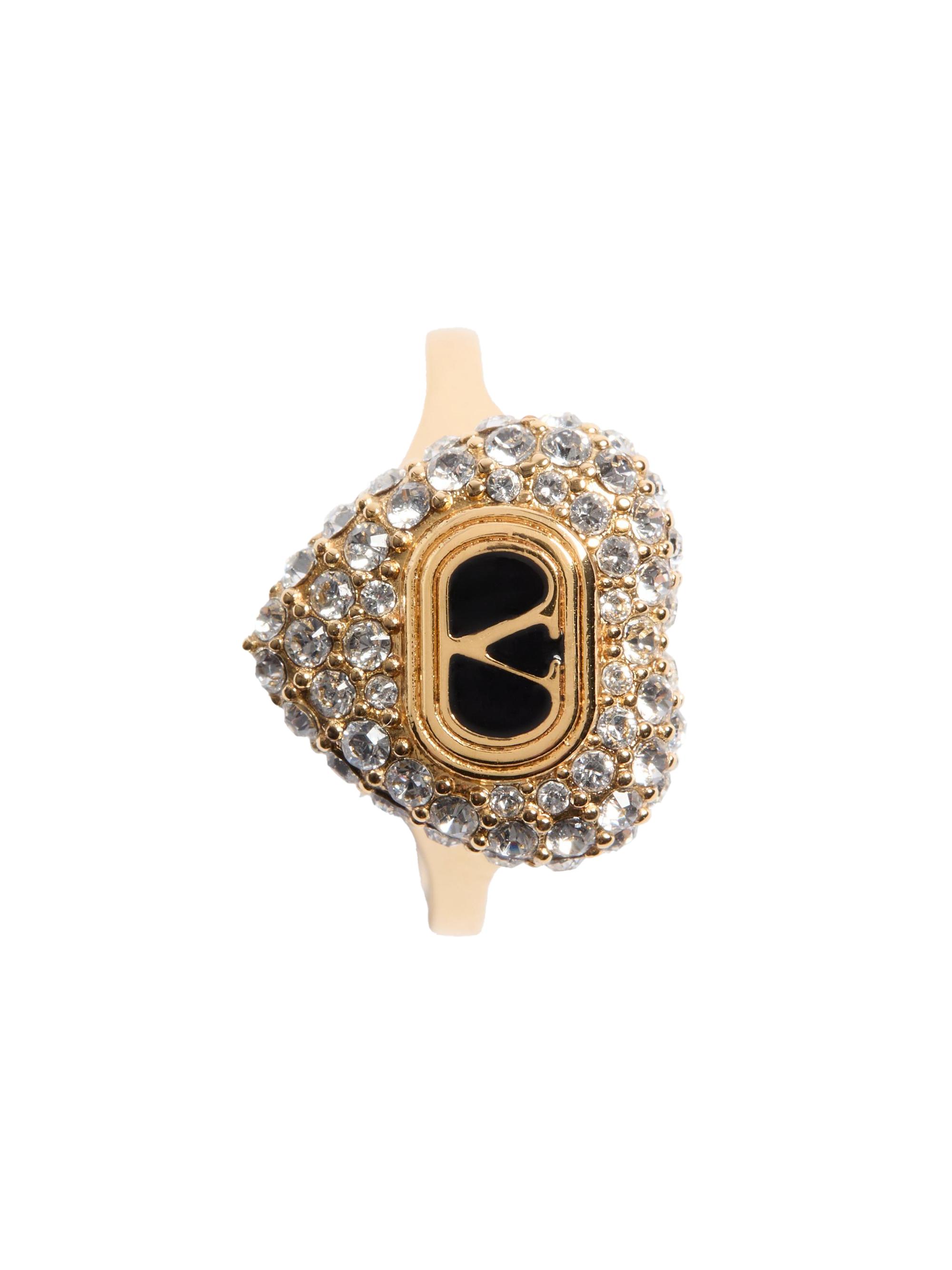 Valentino Garavani Coeur Royal Ring in Metal, Enamel and Swarovski ...