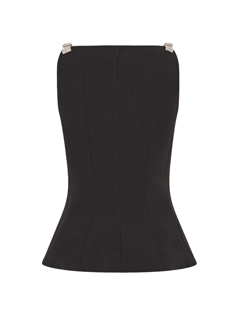 Milly Ruby Crystal-Bow Sleeveless Cady Top | Saks Fifth Avenue