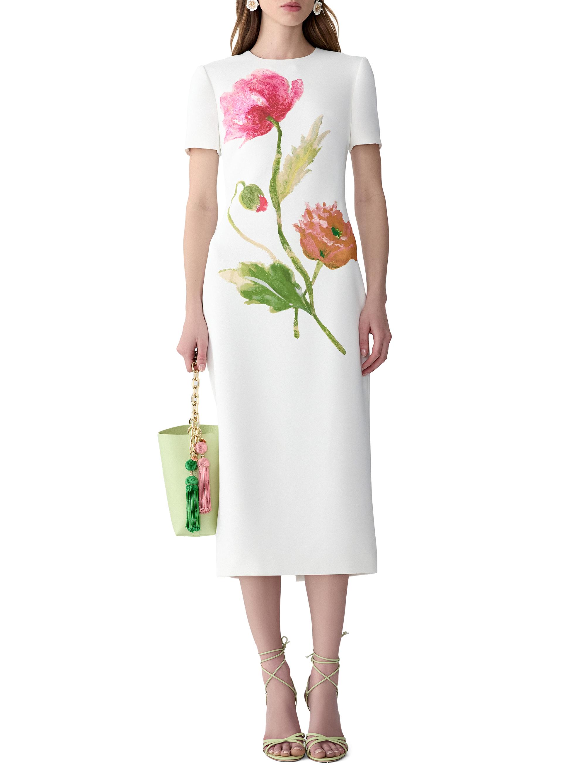 Carolina Herrera Floral Sheath Midi-Dress | Saks Fifth Avenue