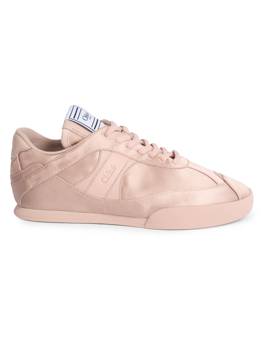 Chloé Kick Logo Satin Low-Top Sneakers | Saks Fifth Avenue