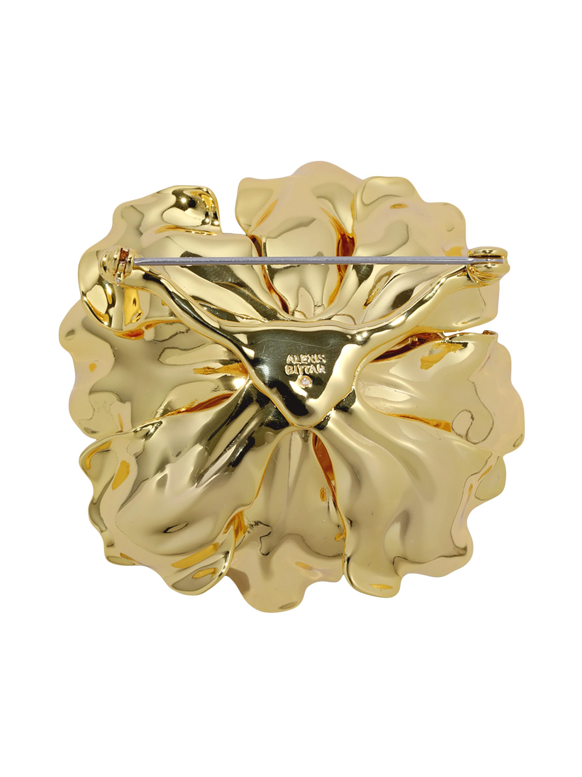 Alexis Bittar Jardin 14K-Gold-Plated & Crystal Rose Pin | Saks Fifth Avenue