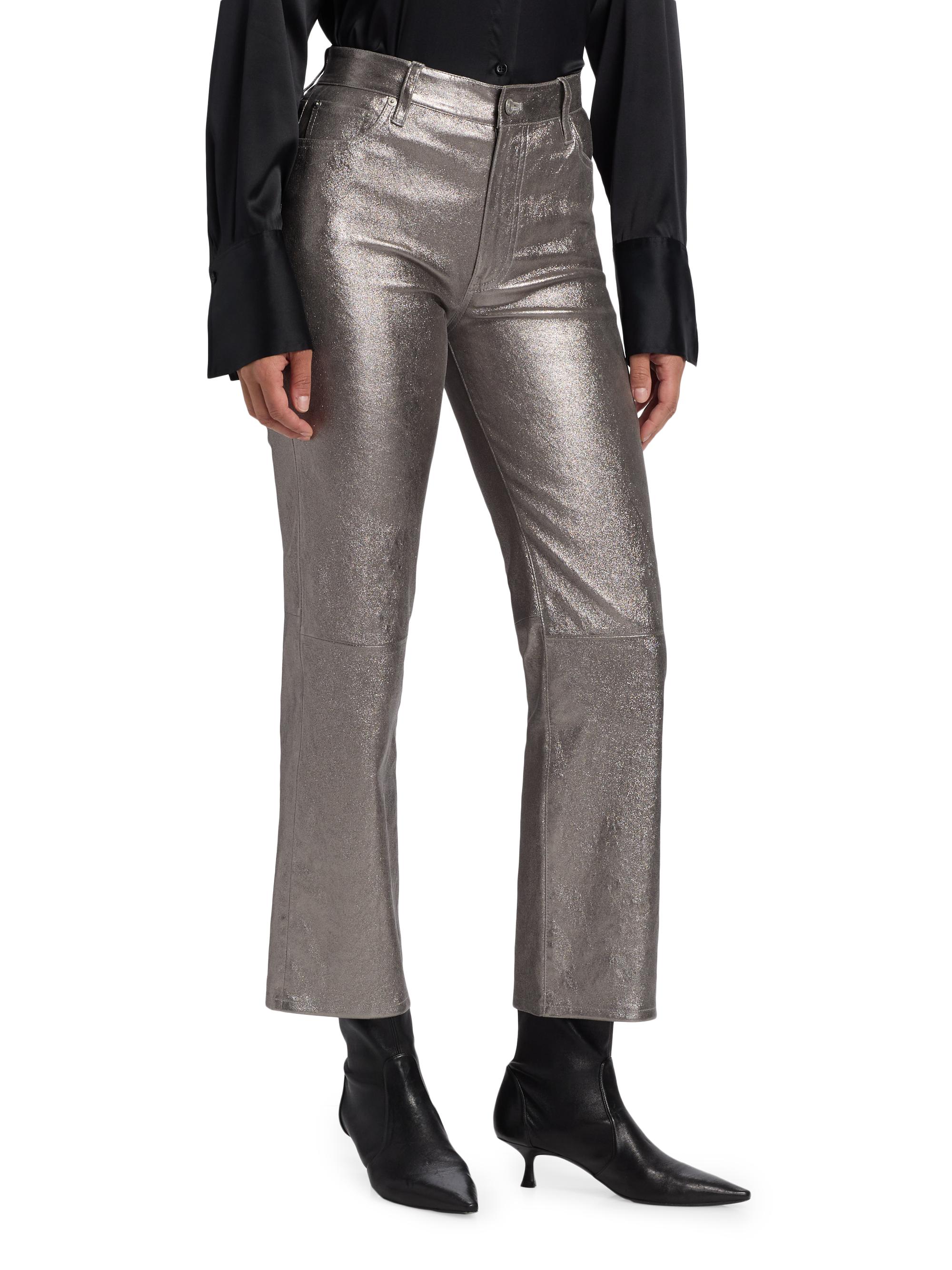 FRAME Le Sleek Metallic Leather Pants | Saks Fifth Avenue