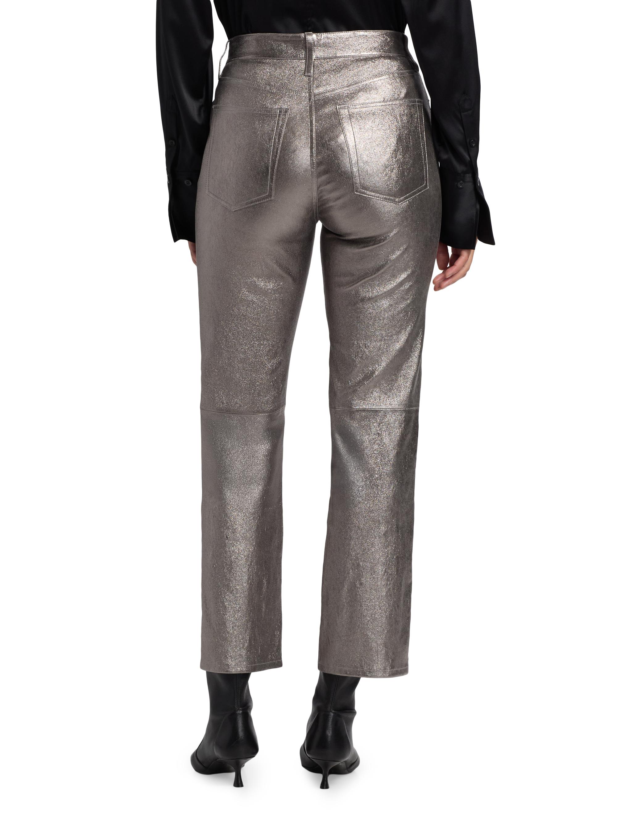 FRAME Le Sleek Metallic Leather Pants | Saks Fifth Avenue