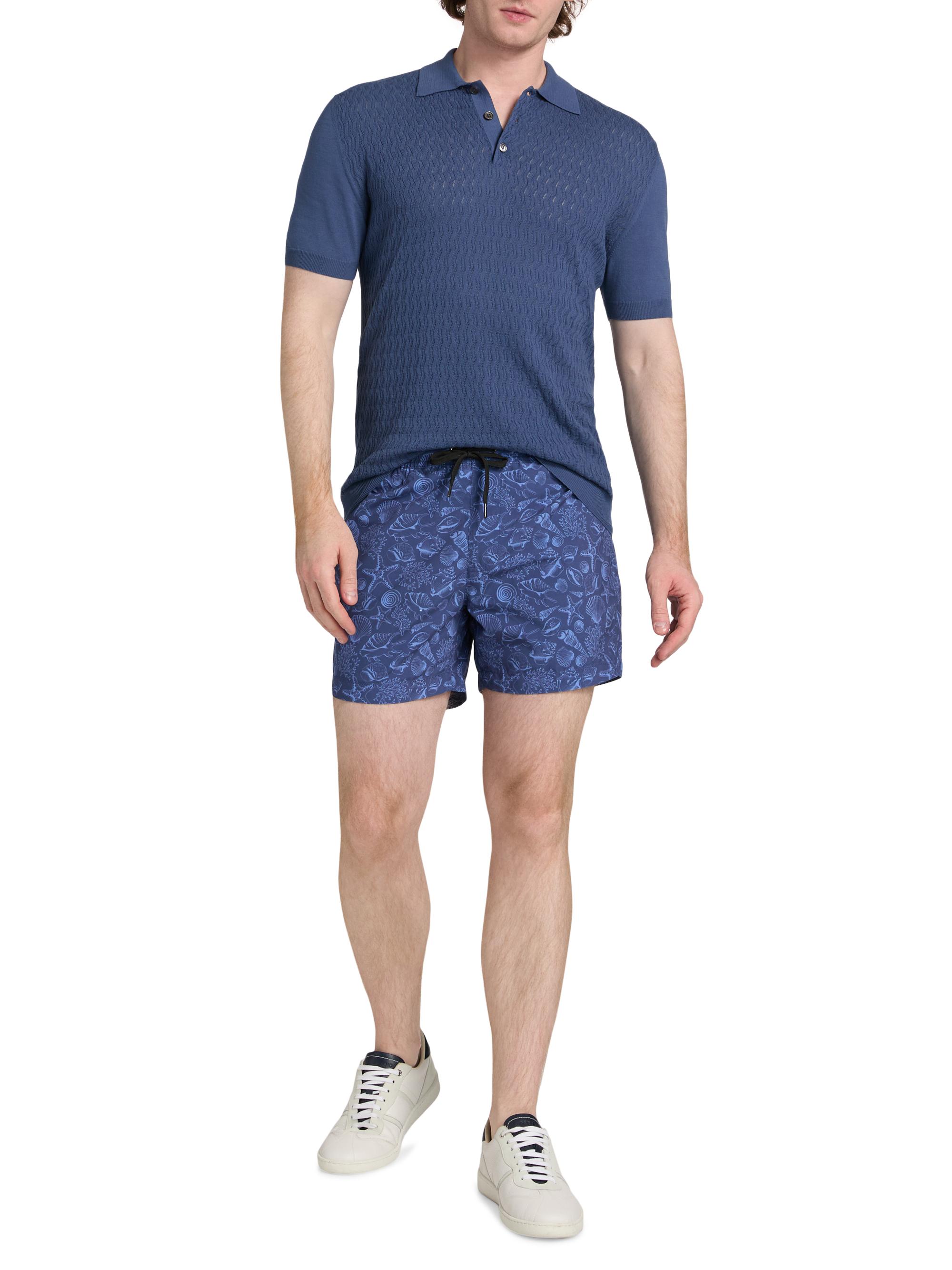 Saks Fifth Avenue COLLECTION Beach Shells Printed Drawstring Swim ...